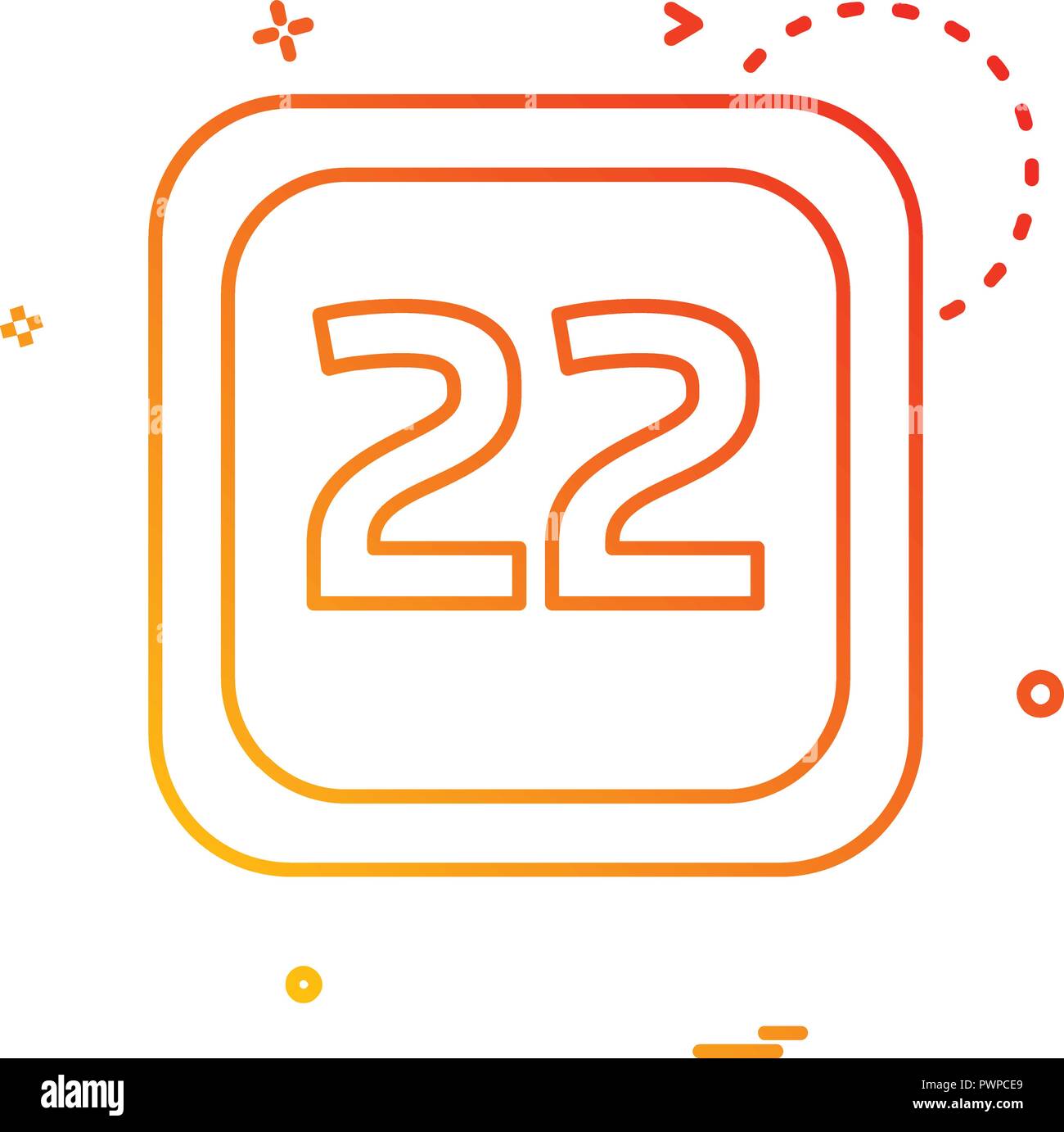 22-date-calender-icon-design-vector-stock-vector-image-art-alamy