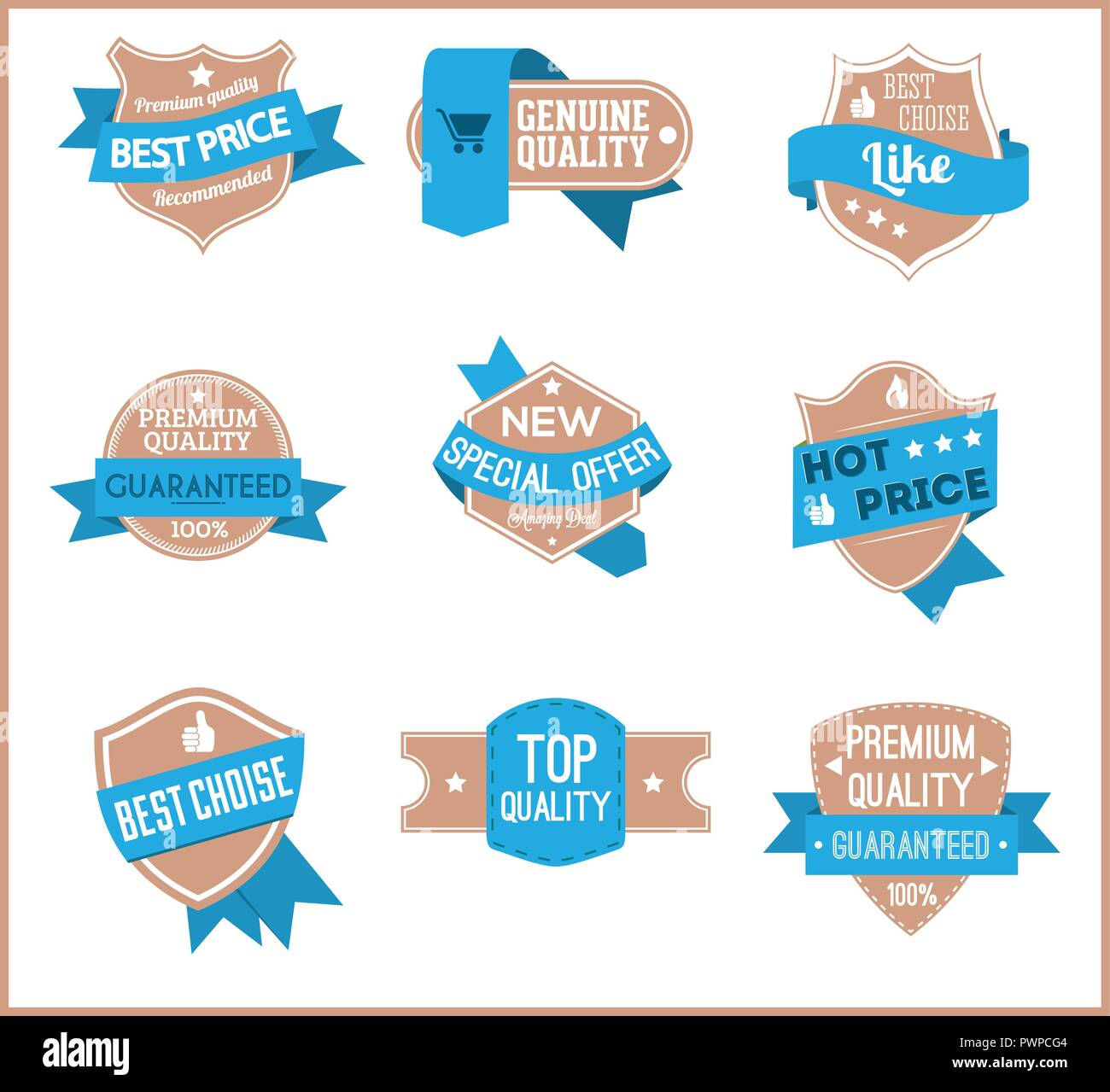 Top pr marketing labels (set 10) vector illustration Stock Vector Image ...