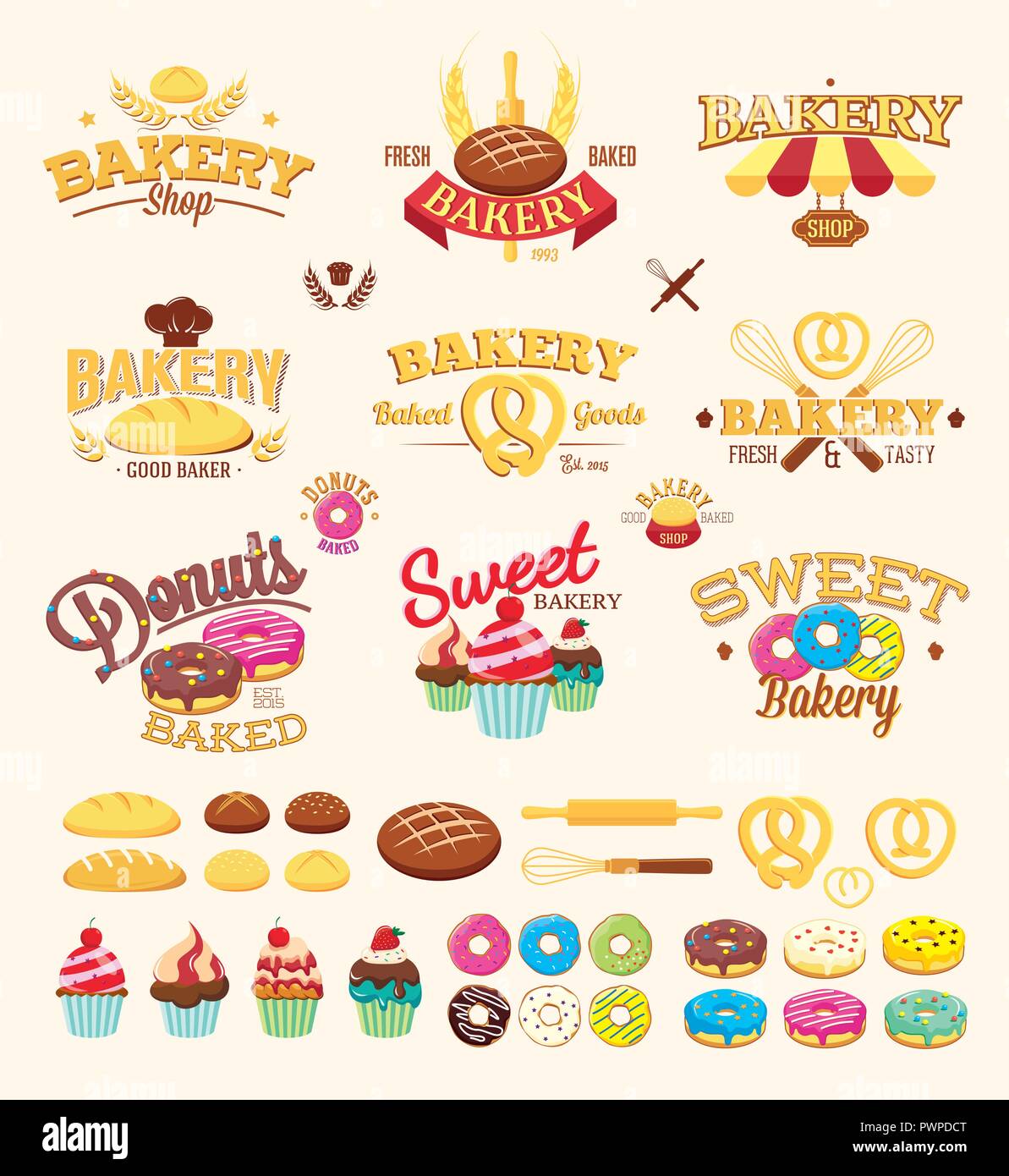 Donut Logo Sweet Donuts Design High Resolution Stock Photography and ...