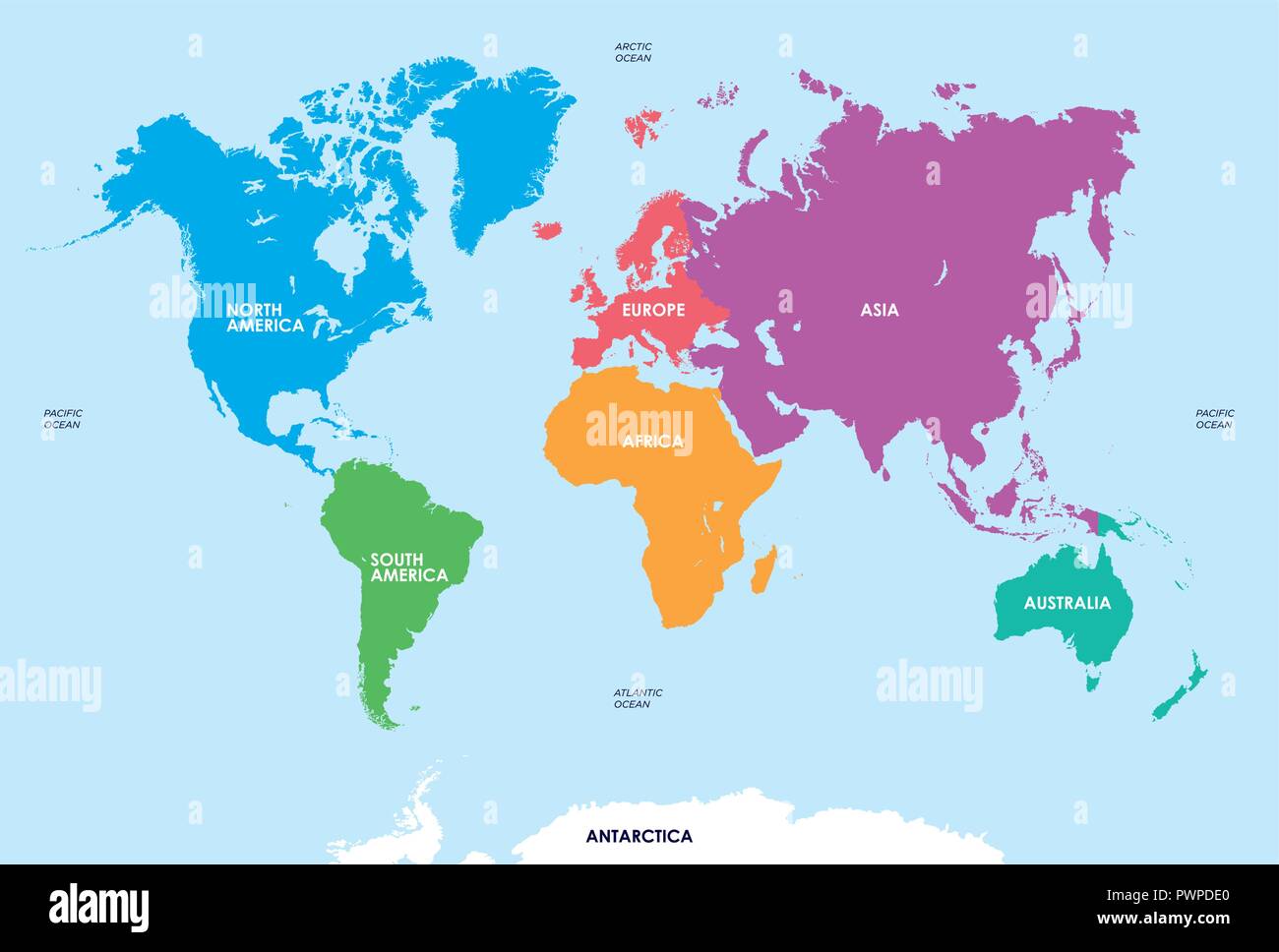 Continents of the World, Map vector illustration for your design Stock ...