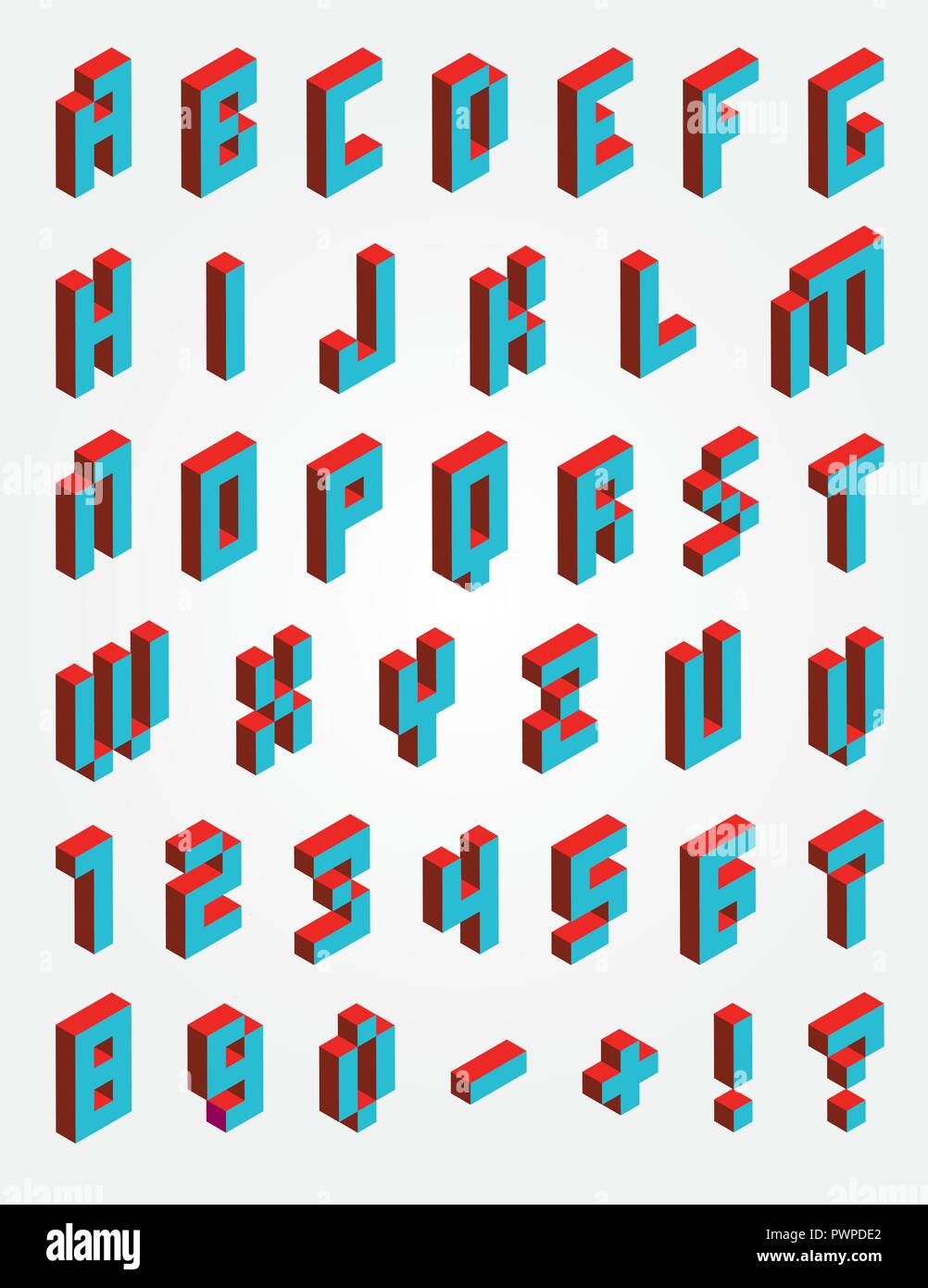 Isometric Letters A Z