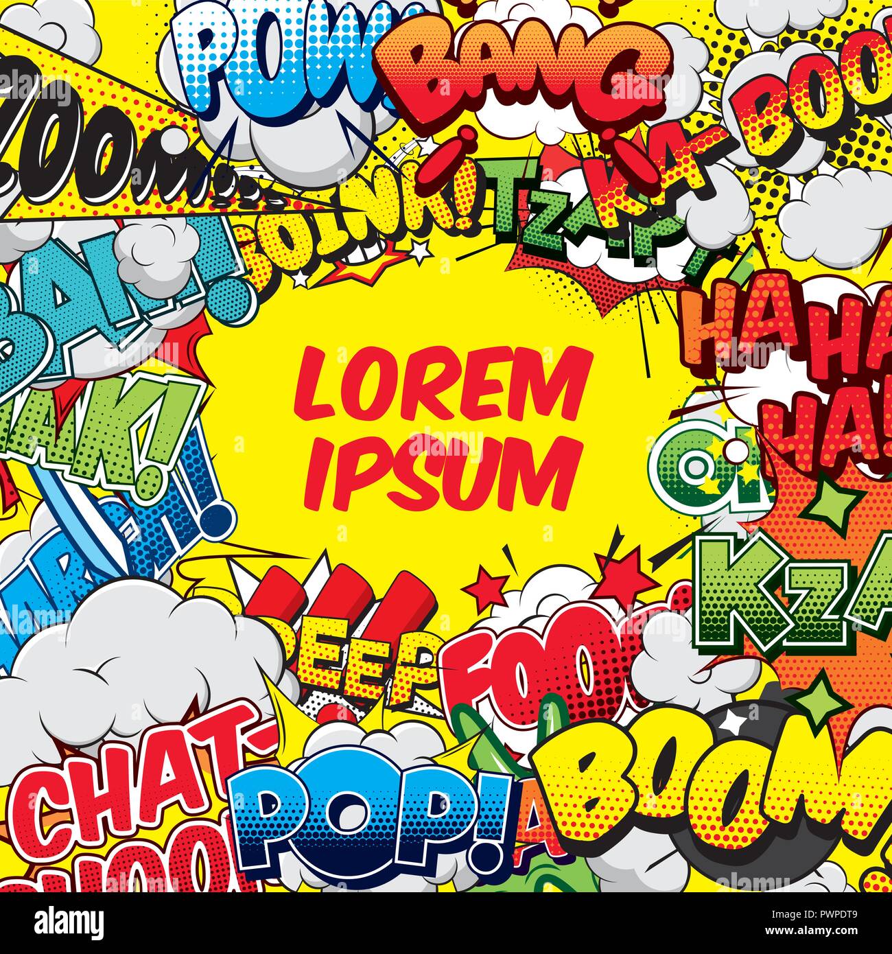 Vector background with comic elements template for your design Stock ...