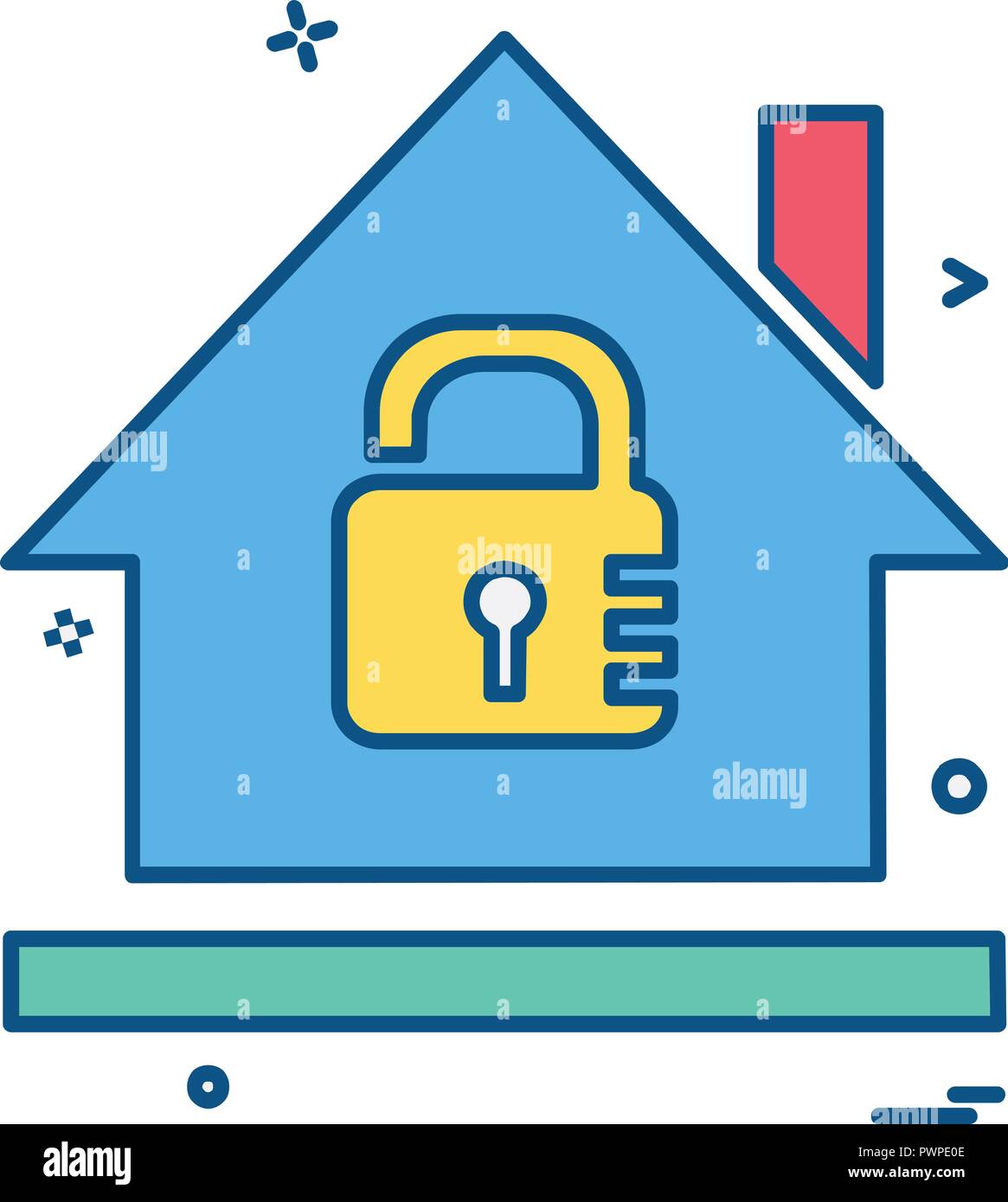 Secure Home icon design vector Stock Vector Image & Art - Alamy