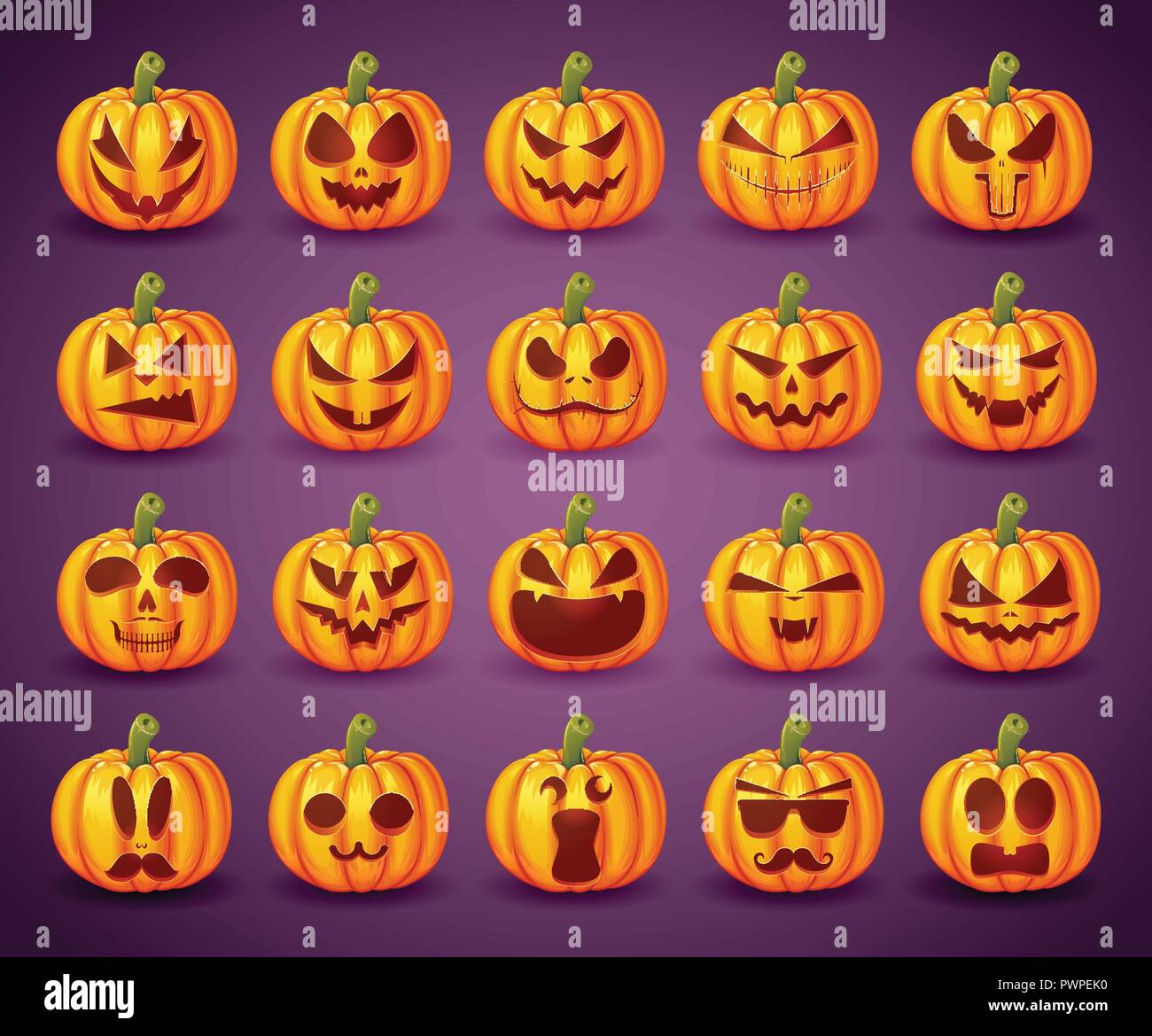 Vector Set pumpkins for Halloween template for your design Stock Vector ...