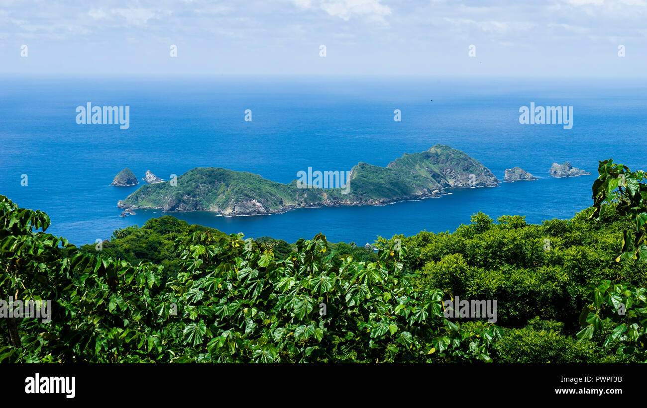 View on the Speyside's bay and the Little Tobago island, Charlotteville ...