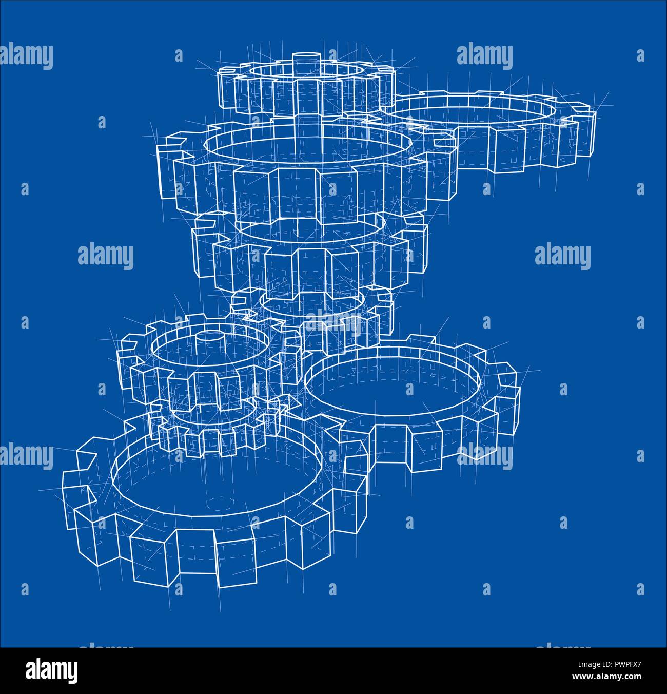 3D gears. Vector Stock Vector Image & Art - Alamy