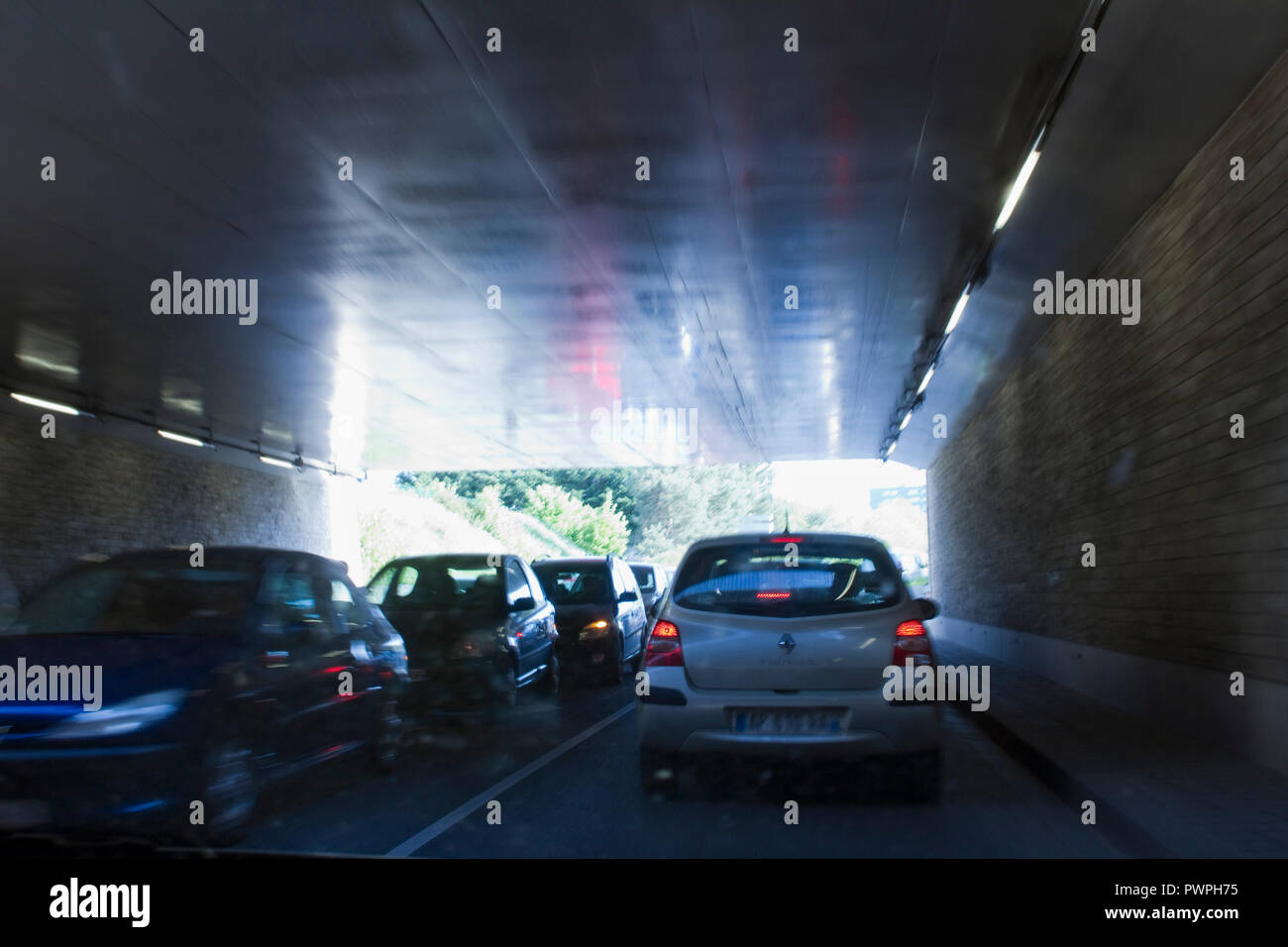 France, Nantes, department 44, underground passage under the tracks of ...