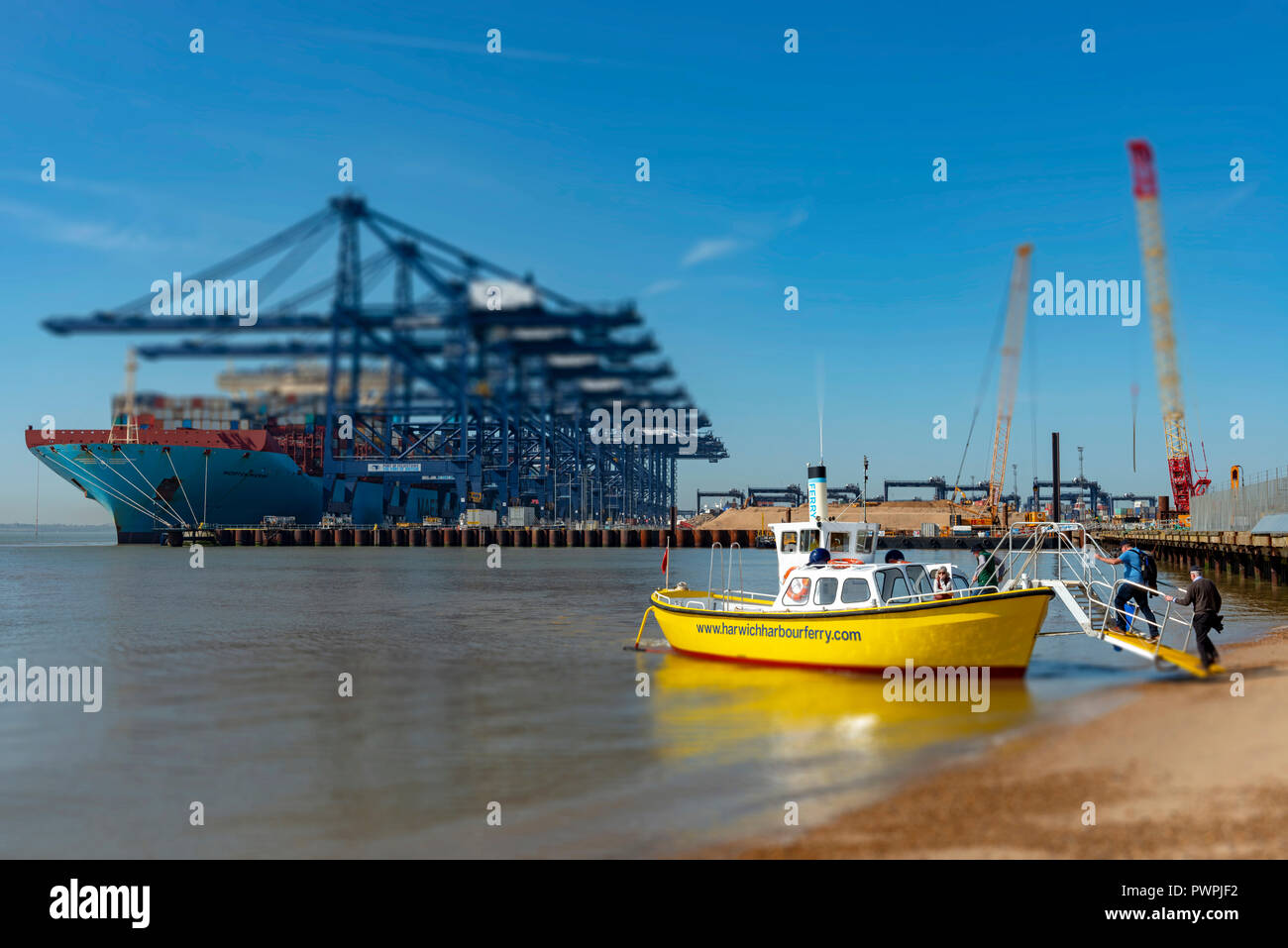 Harwich harbour foot ferry, port of Felixstowe, Suffolk, UK Stock Photo ...