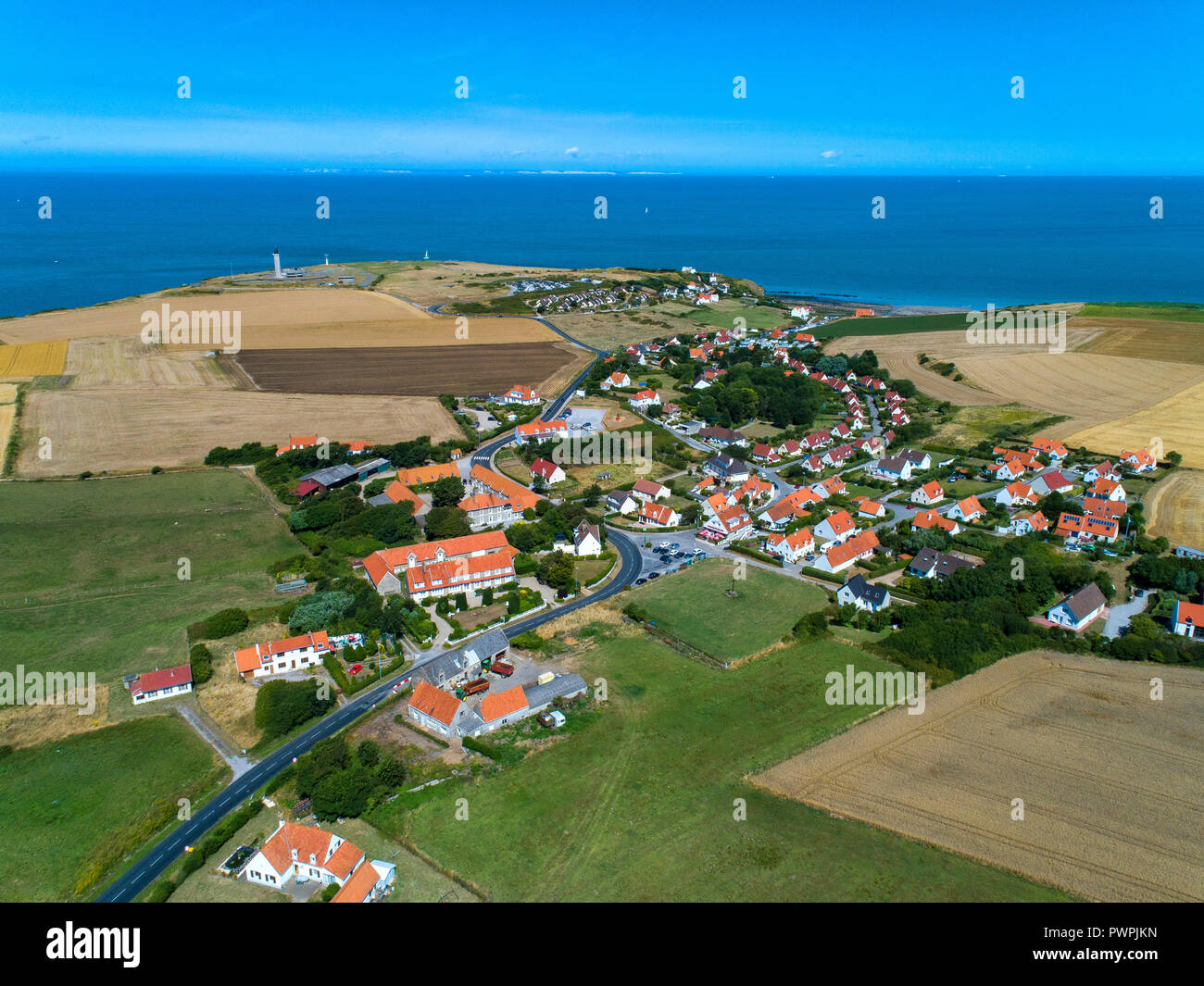France, Hauts de France, Pas de Calais, aerial pic. Cape Gris-Nez Stock ...