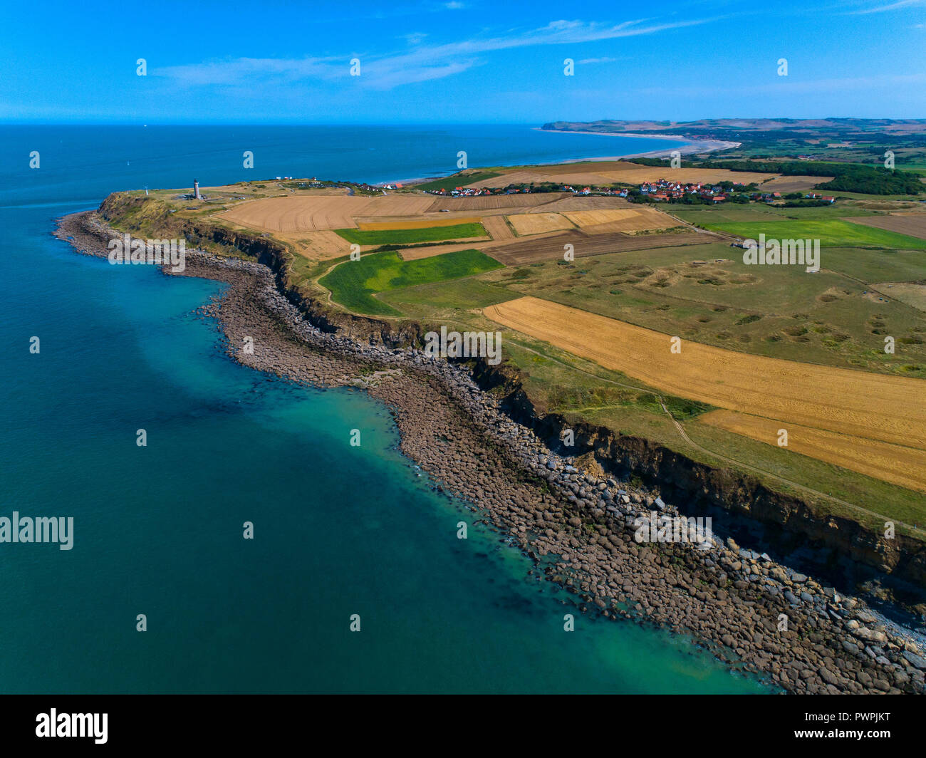 France, Hauts de France, Pas de Calais, aerial pic. Cape Gris-Nez Stock ...