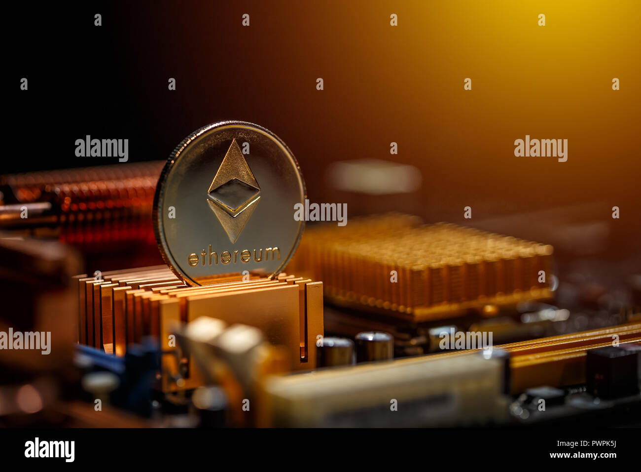Ethereum crypto currency on a computer motherboard Stock Photo - Alamy