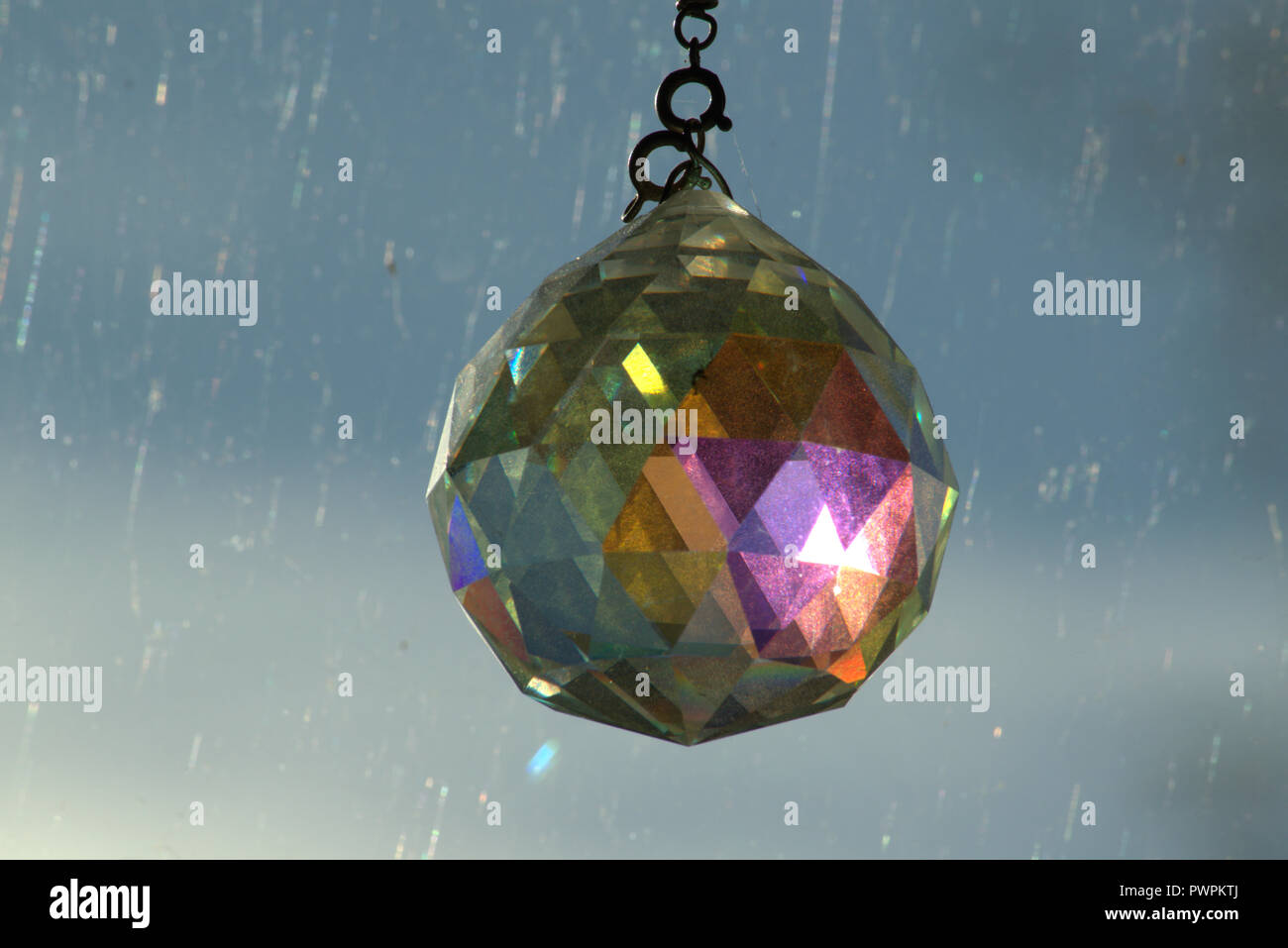 Cut glass crystal ball Stock Photo - Alamy
