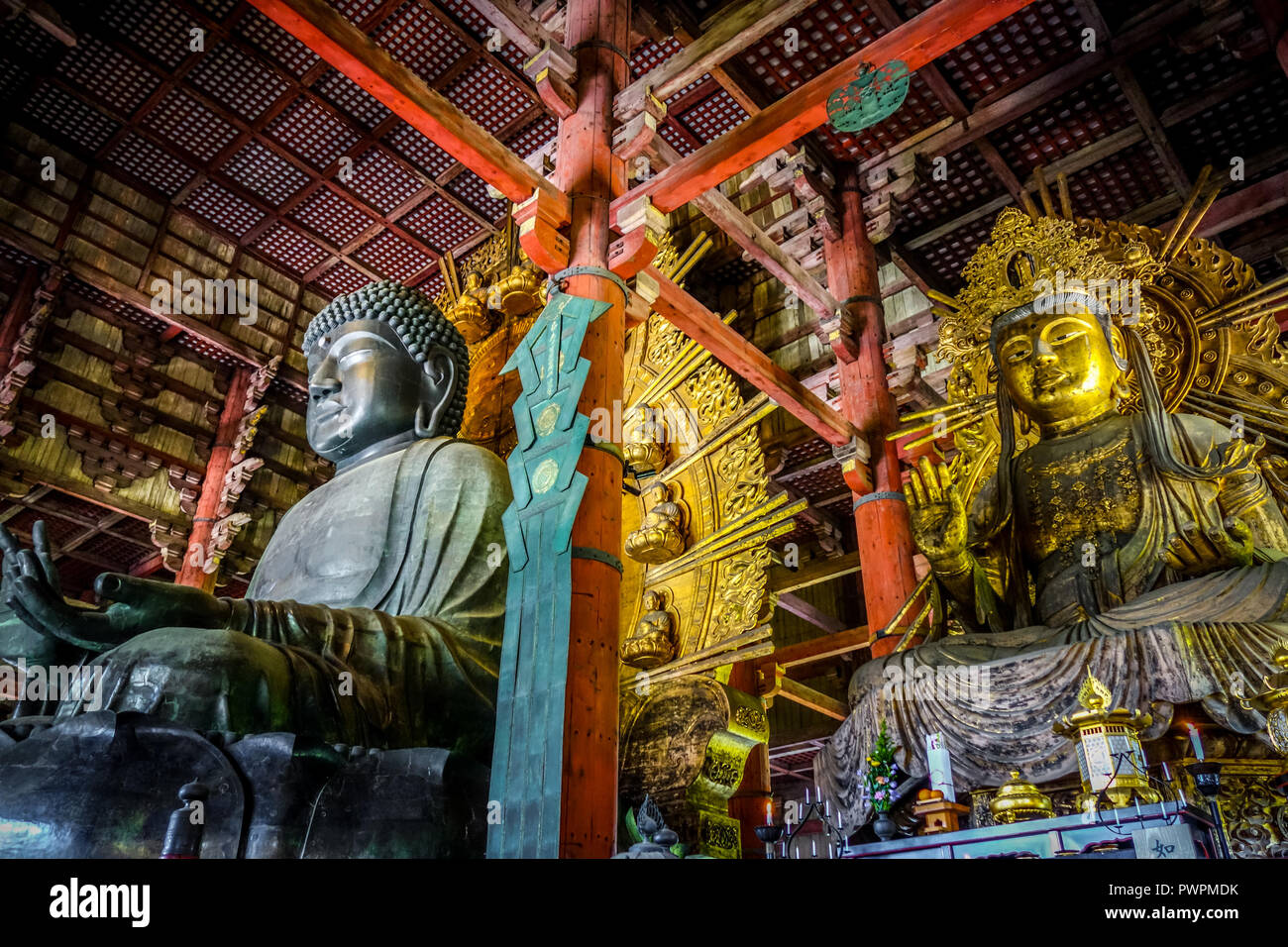 Vairocana great buddha in Daibutsu-den Todai-ji temple, Nara, Japan ...