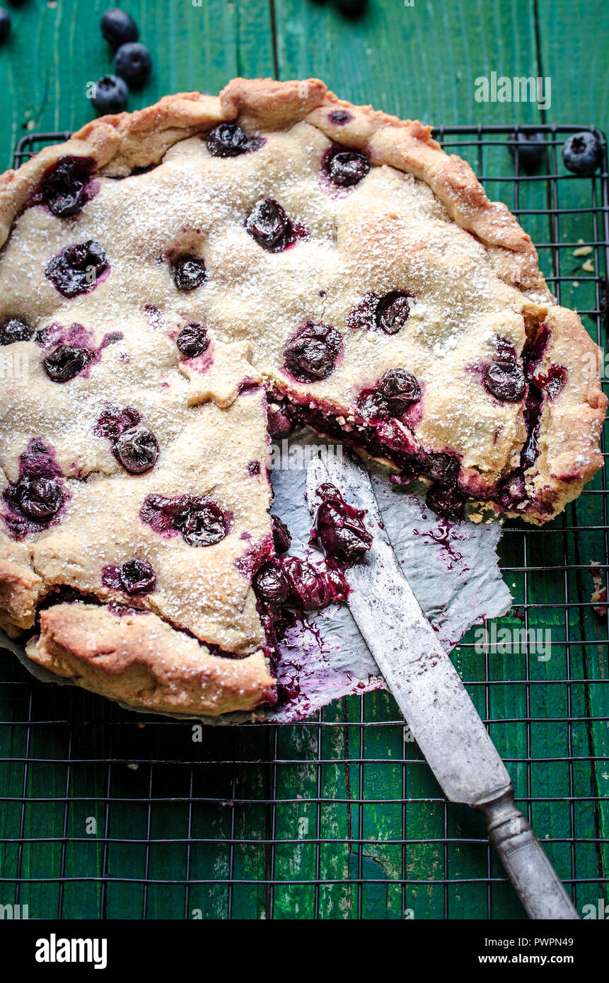 Apple blueberry pie Stock Photo - Alamy