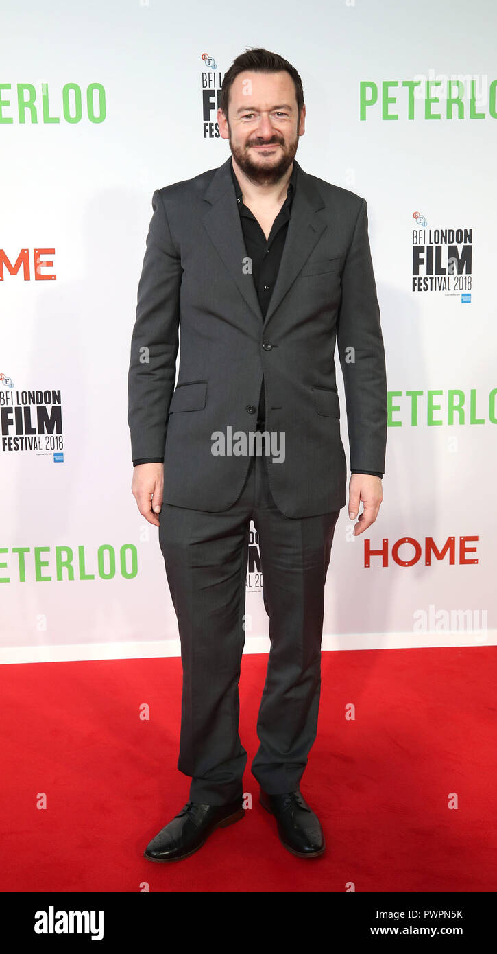 Tom Gill arriving at the BFI London Film Festival premiere of Peterloo ...