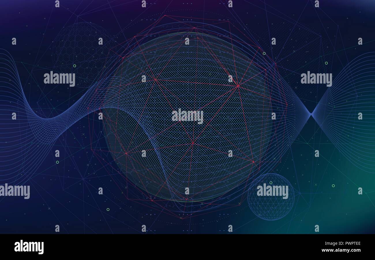 Vector infinite space background, Abstract futuristic hyperspace ...