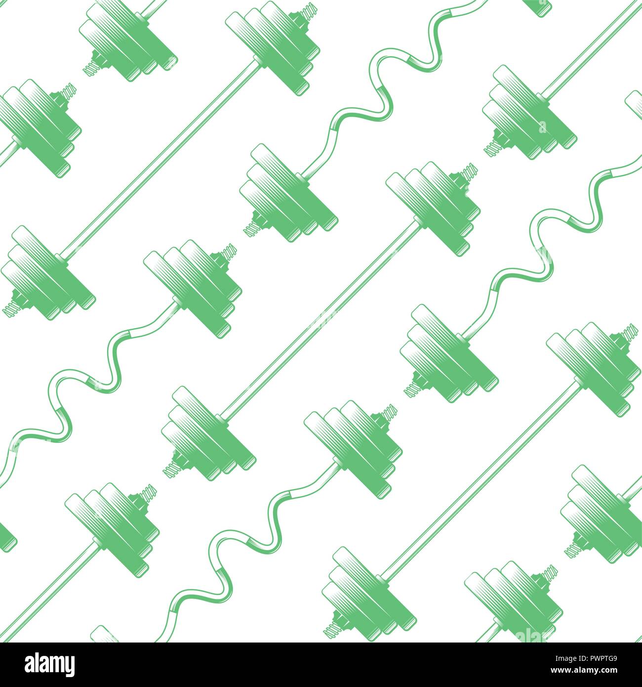 Seamless pattern fitness barbell, sport background, vector illustration ...