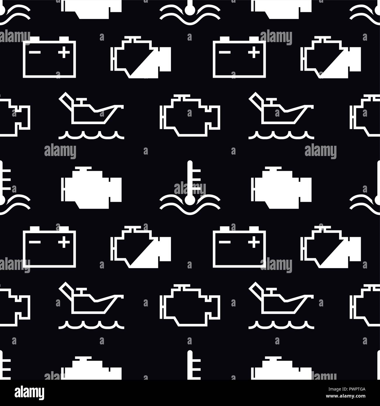 Seamless pattern icons on the car panel, vector illustration template ...