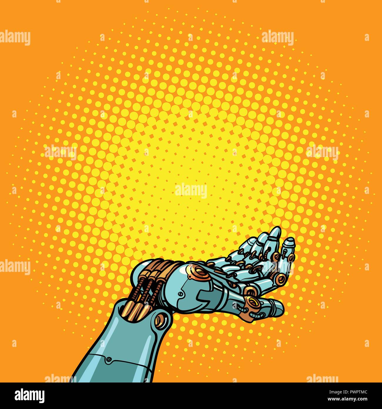 robot hand presentation gesture Stock Vector Image & Art - Alamy