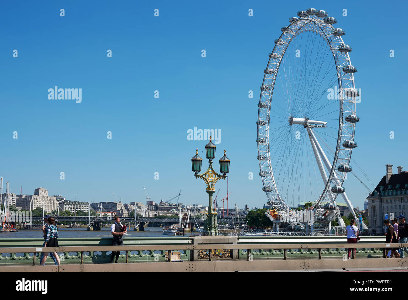 LONDON / ENGLAND - June 26, 2018 : View of the London Eye. London Eye ...