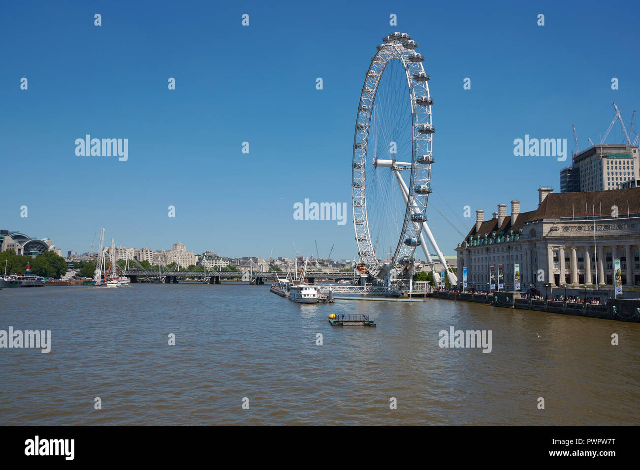 LONDON / ENGLAND - June 26, 2018 : View of the London Eye. London Eye ...
