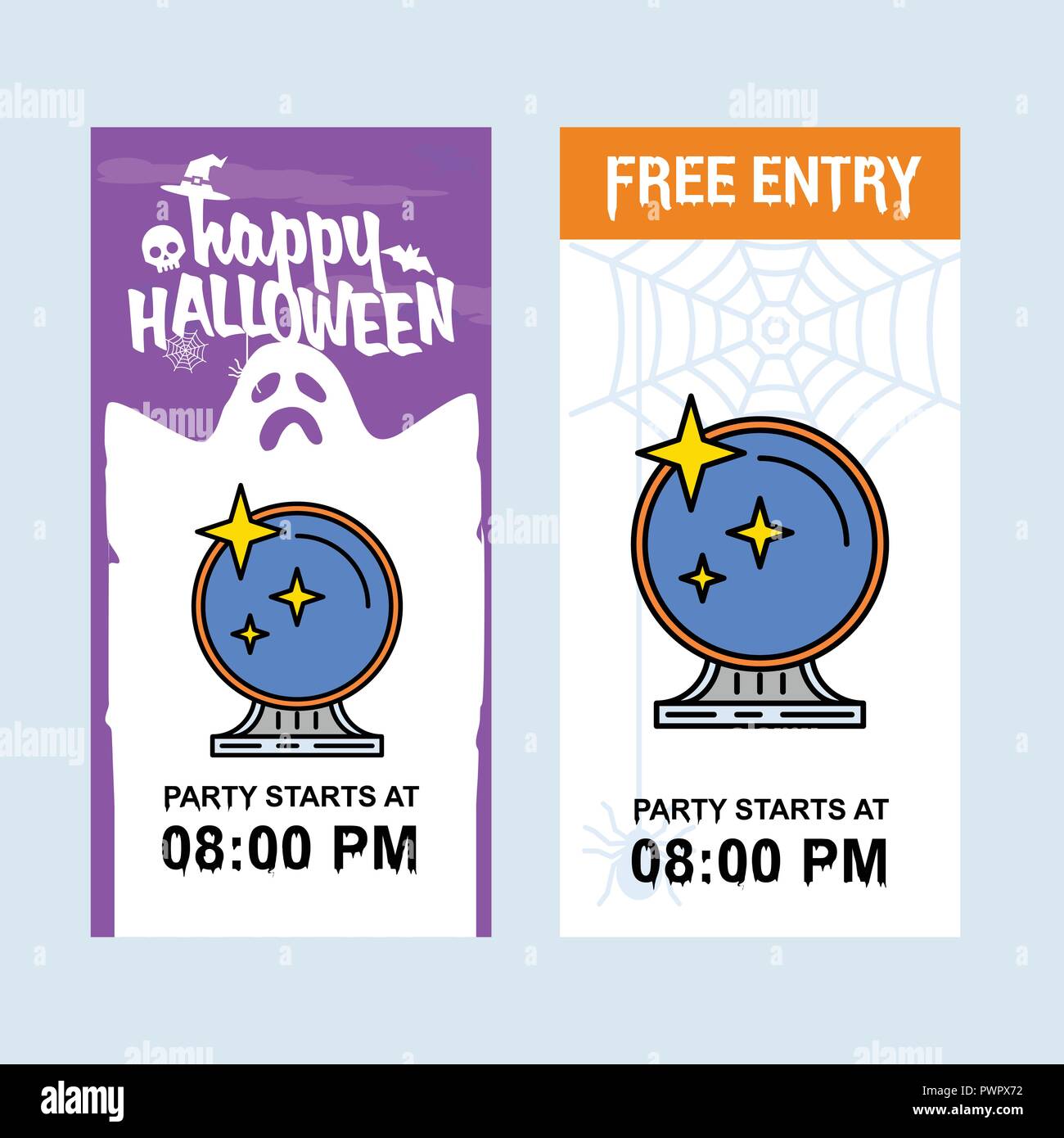 Happy Halloween invitation design with mirror vector Stock Vector Image ...