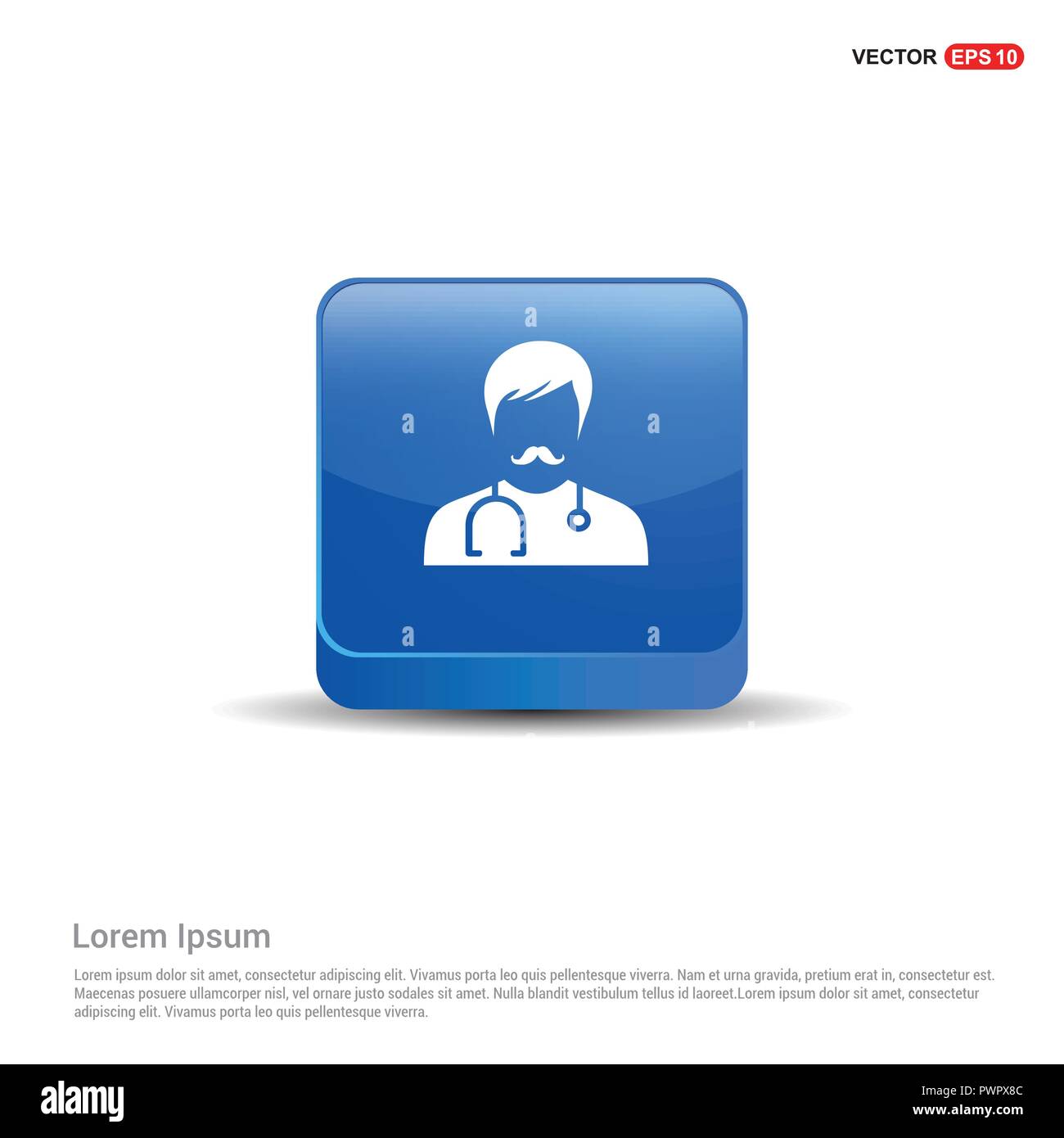 Medical user icon. - 3d Blue Button Stock Vector Image & Art - Alamy