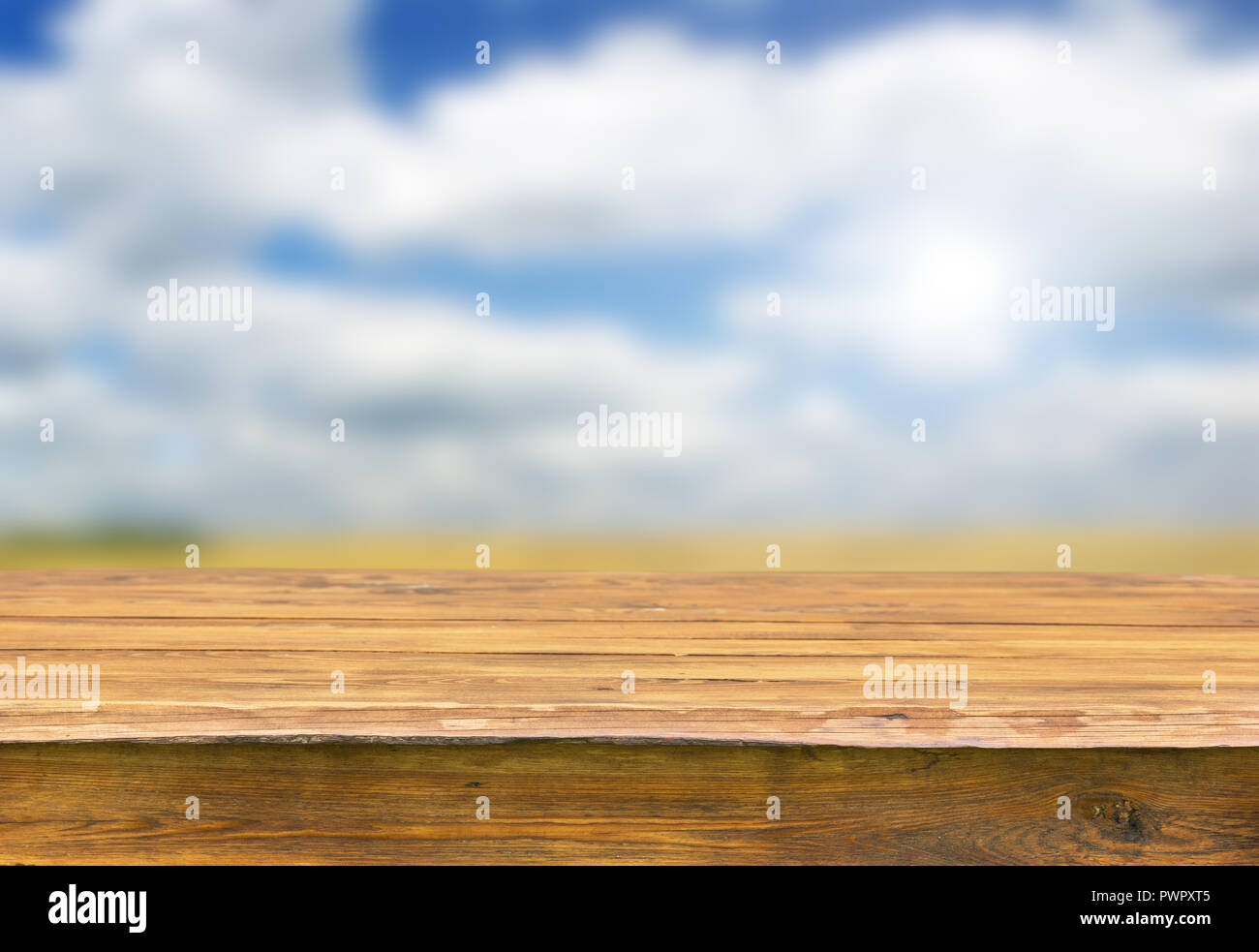 empty wooden table for display montages Stock Photo - Alamy
