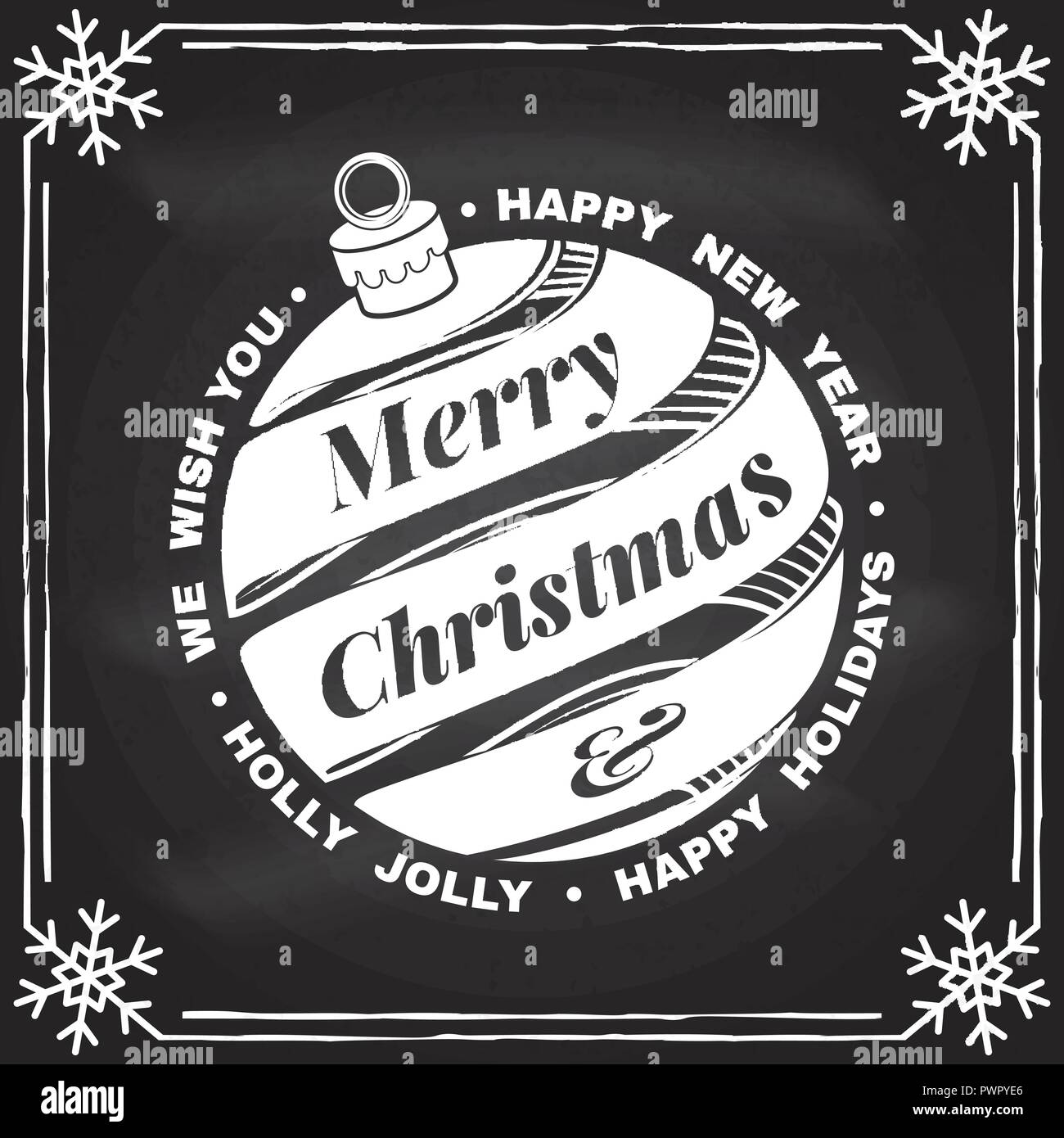 We wish you a very Merry Christmas and Happy New Year stamp, sticker ...