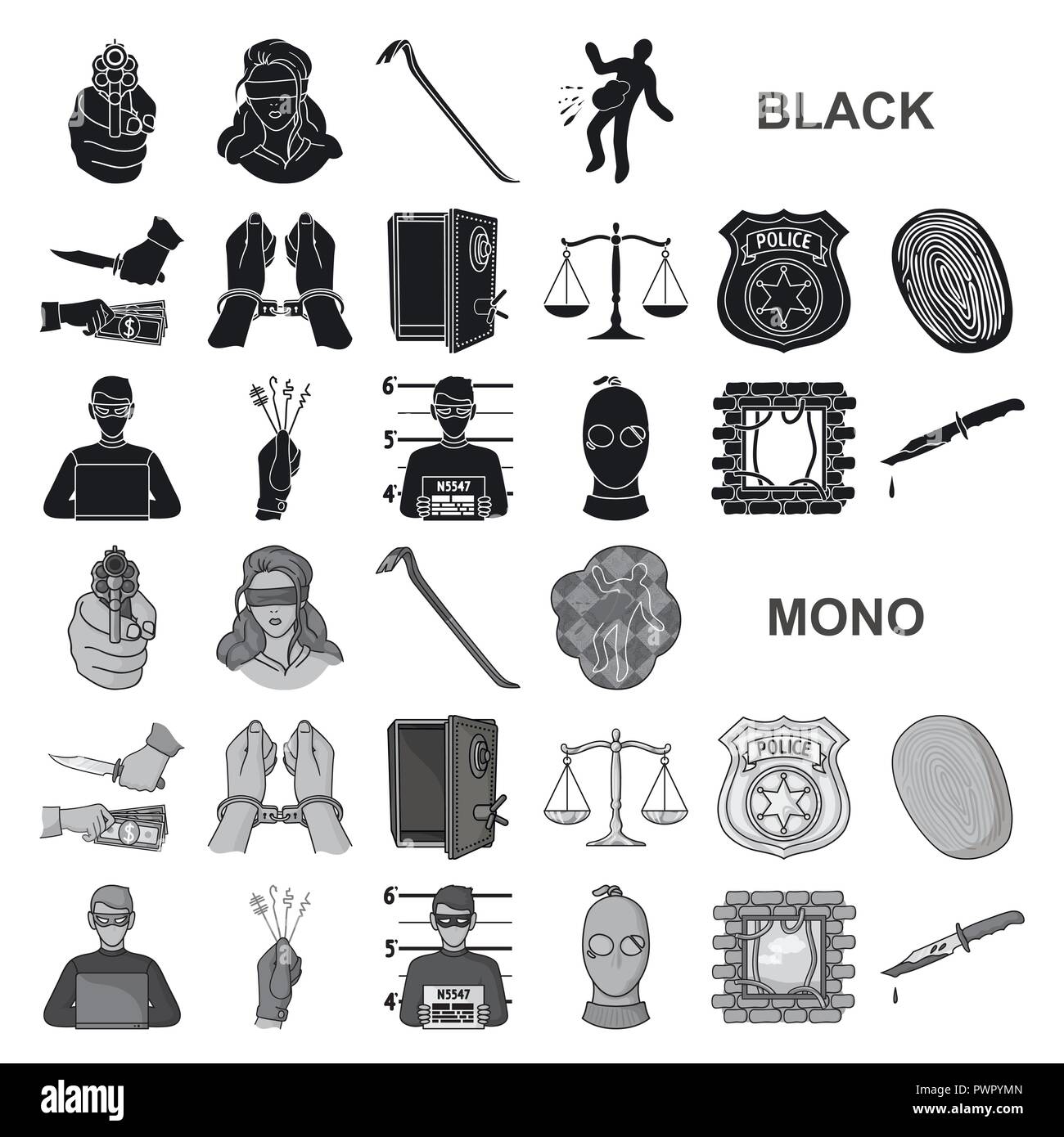 art,badge,black,bloody,collection,court,crime,criminal,crowbar,design ...