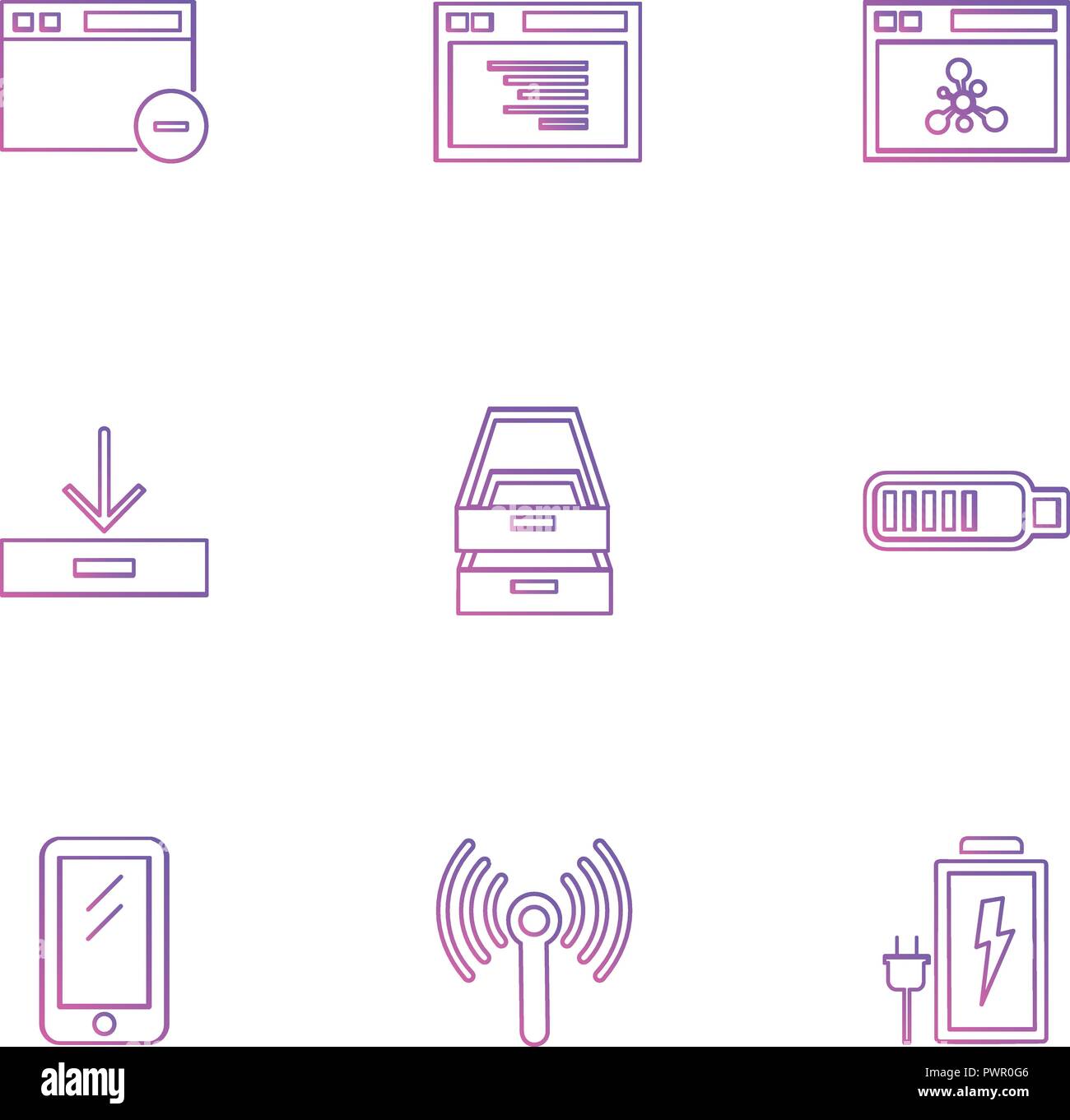 battery , wifi , network , infrared , signals , web , user interface ...