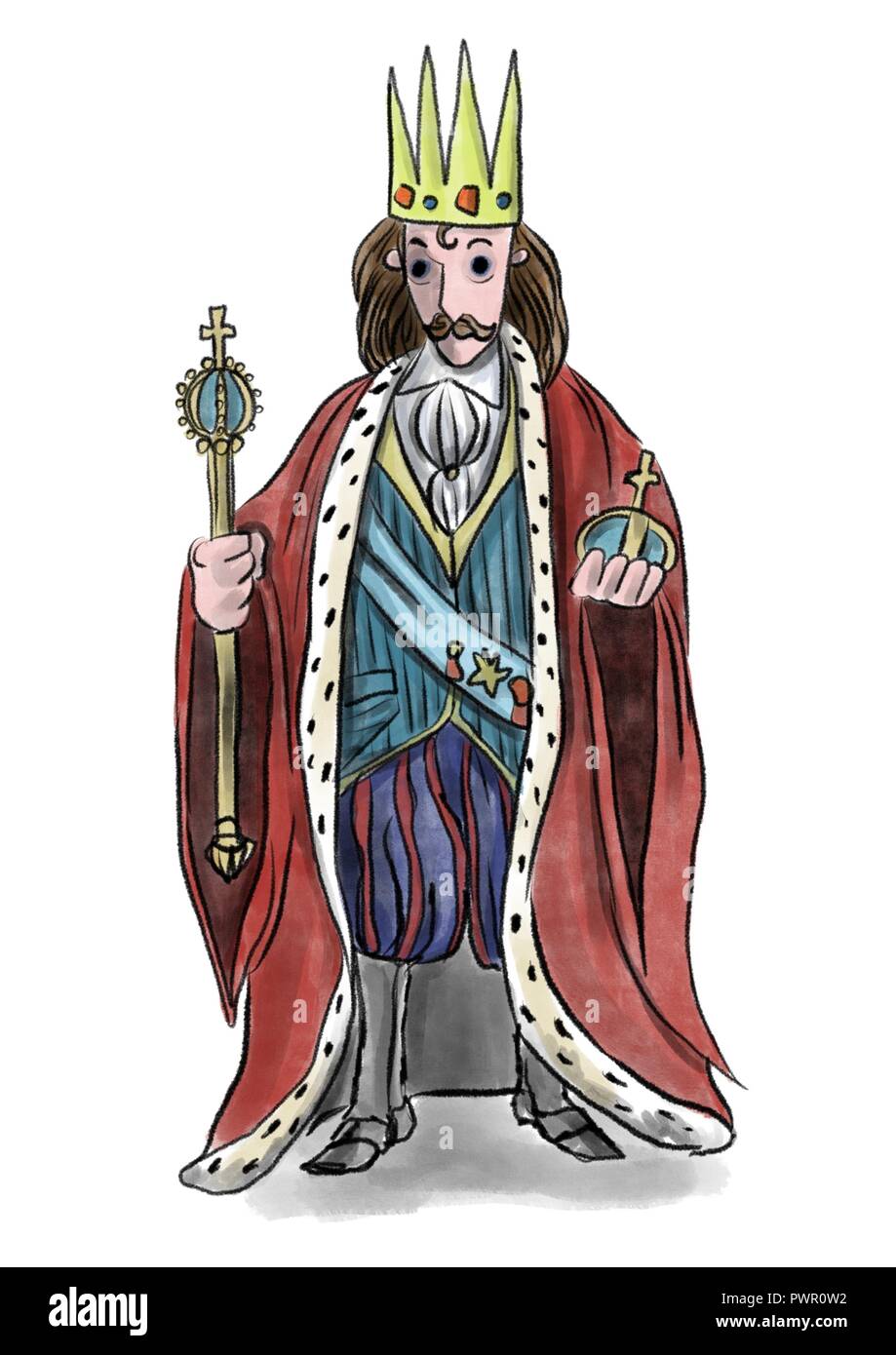 a royal king or emperor illustration Stock Photo - Alamy