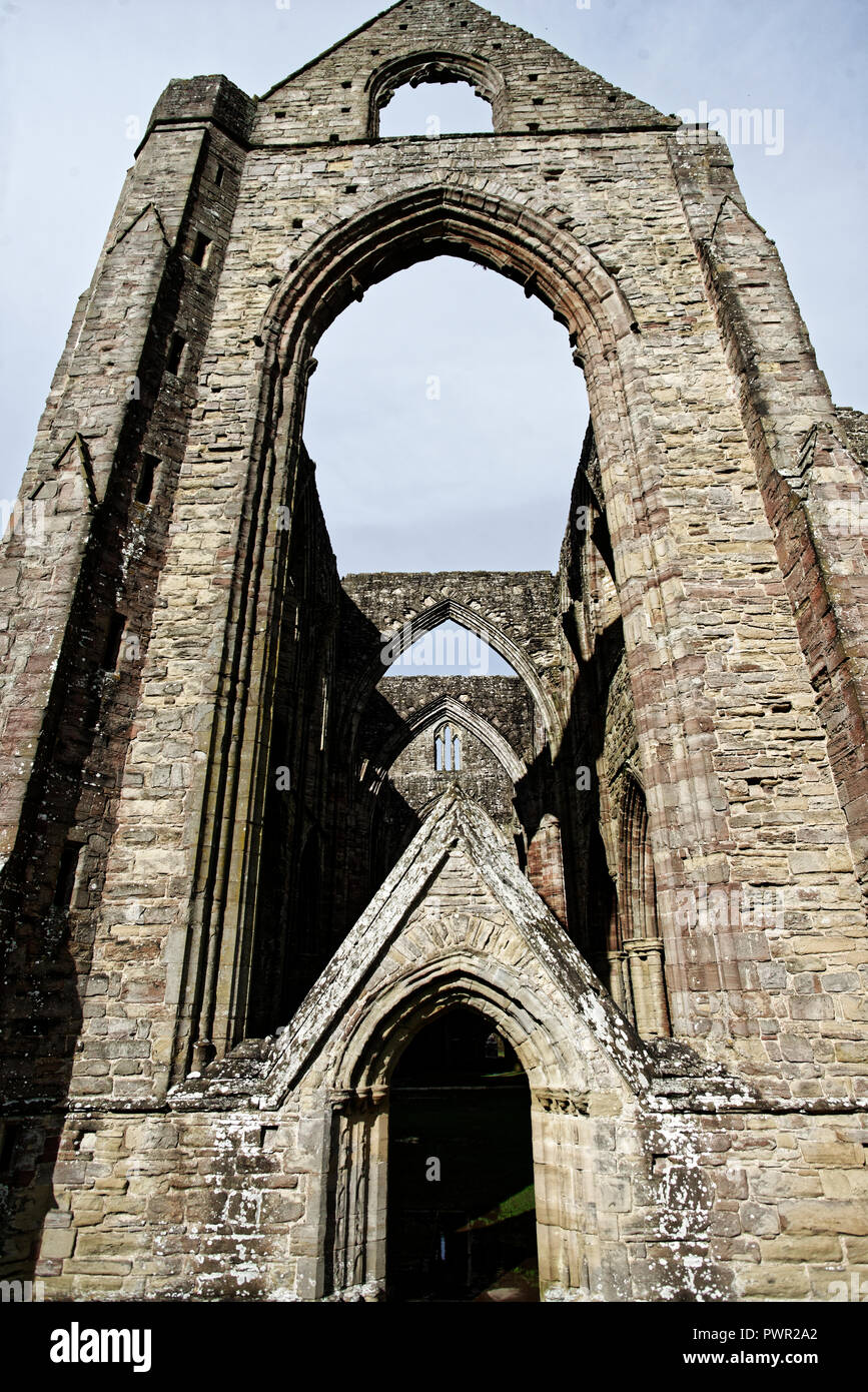 Tintern Abbey, a ruin alongside the River Wye Stock Photo - Alamy