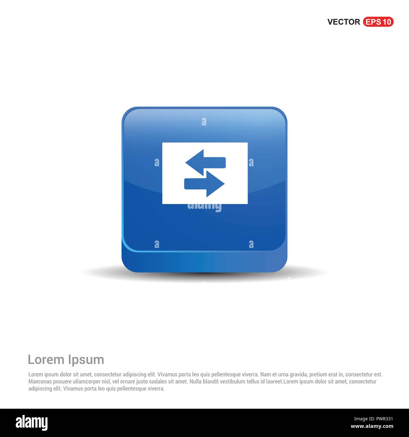 2 side arrow Icon - 3d Blue Button Stock Vector Image & Art - Alamy