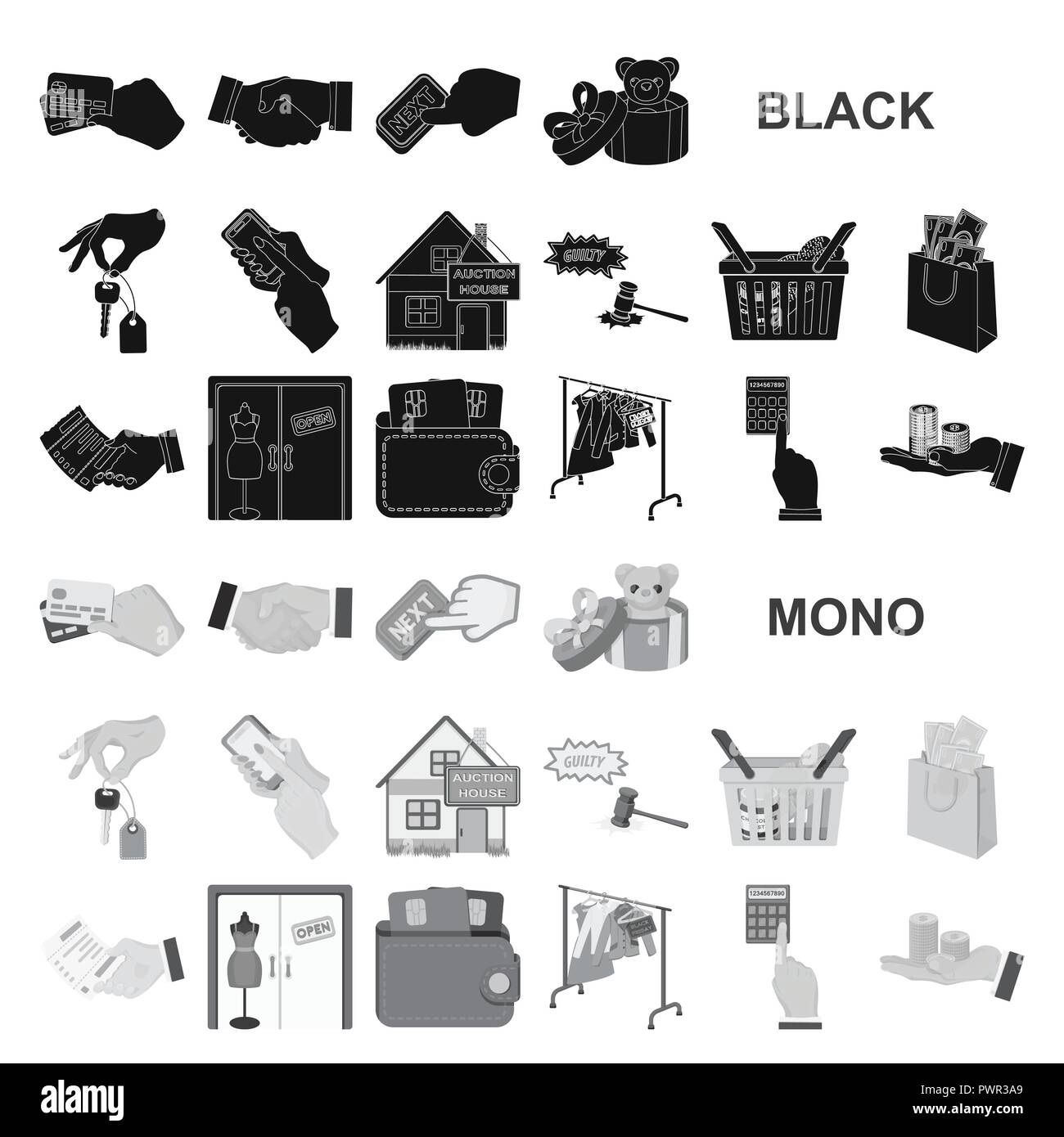 E-commerce and business black icons in set collection for design ...