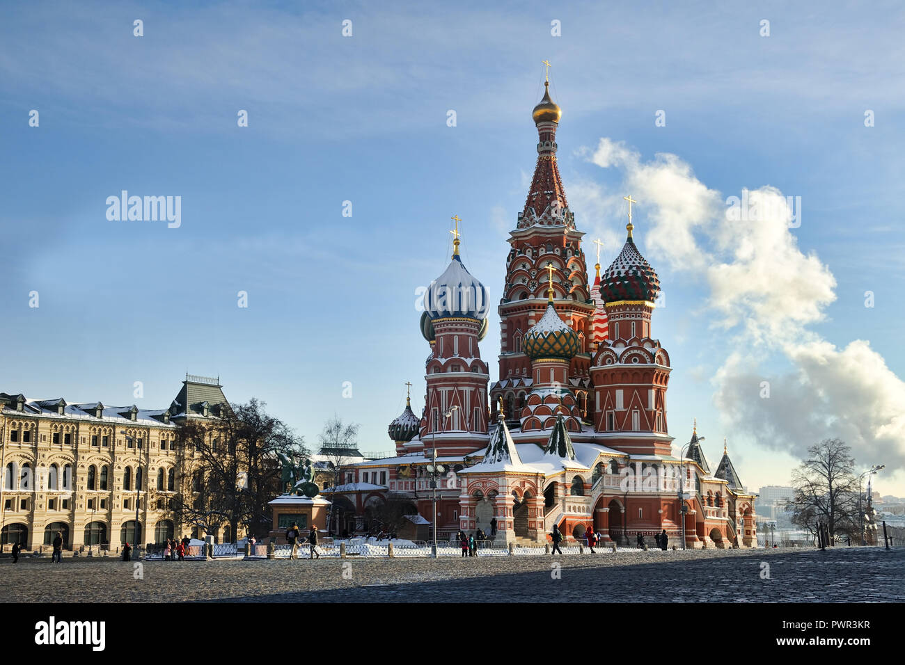 St. Basil's Cathedral and Steam from the Central Power Plant Stock ...