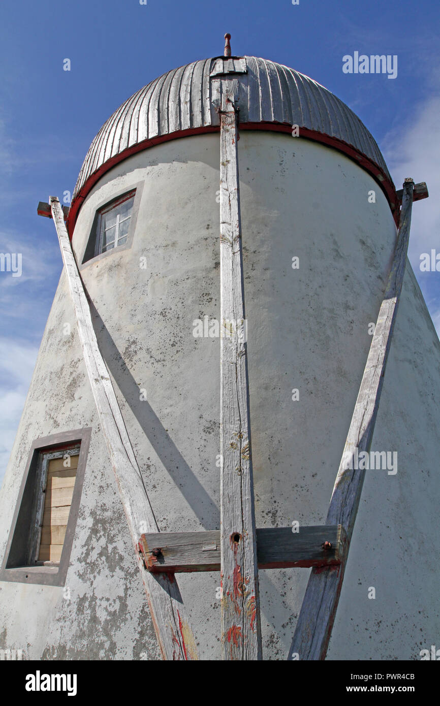 detail of concrete windmill with wooden roof Stock Photo - Alamy