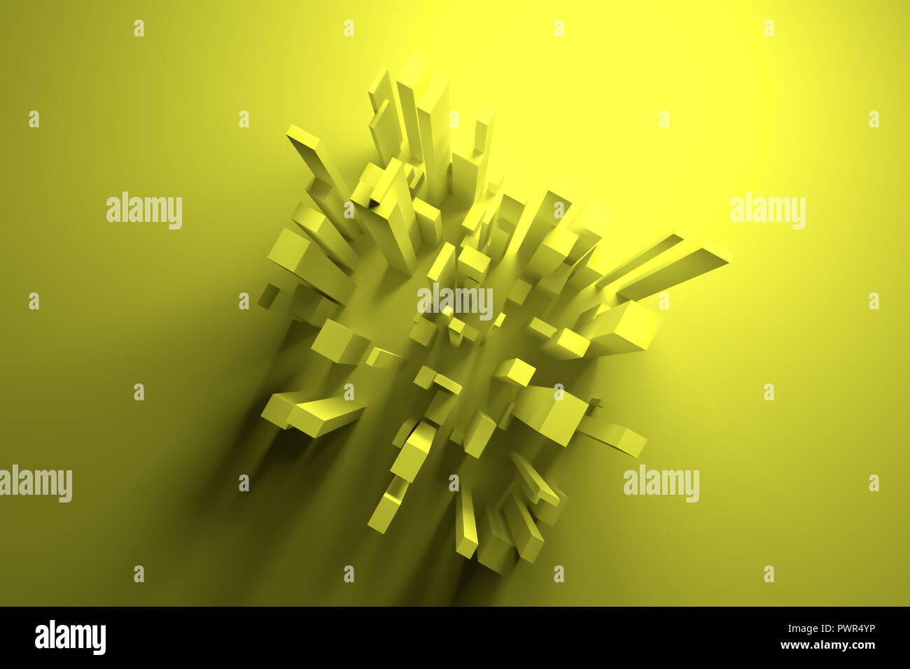 3D rendering. Block or shapre, pillar, colorful lighting. For web page ...