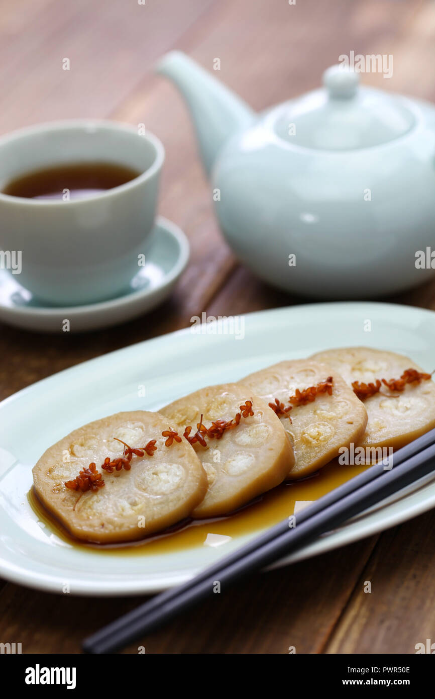Steamed lotus root stuffed with glutinous rice hi-res stock photography ...