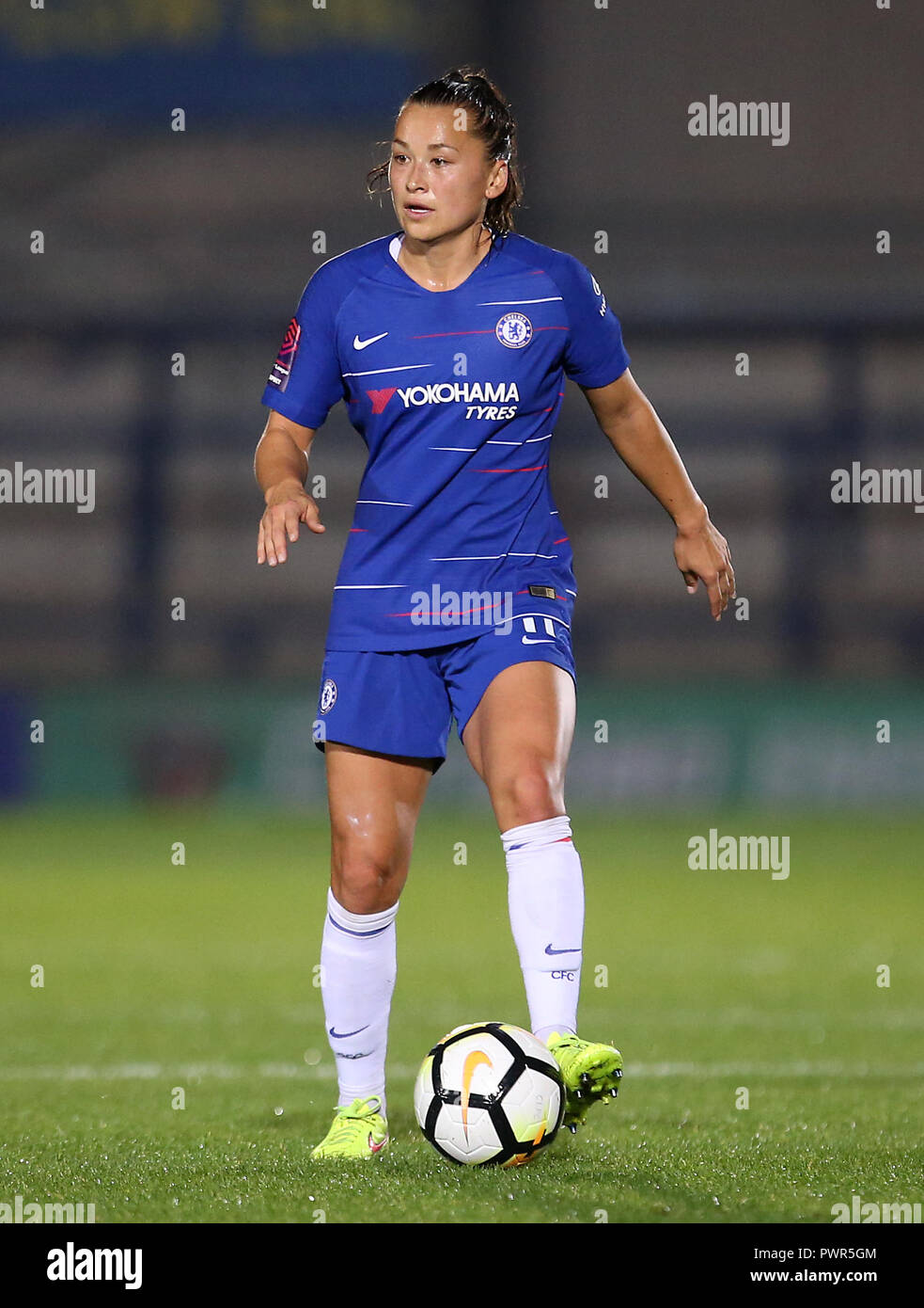 Chelsea Women's Ali Riley during the Women's Champions League first leg ...