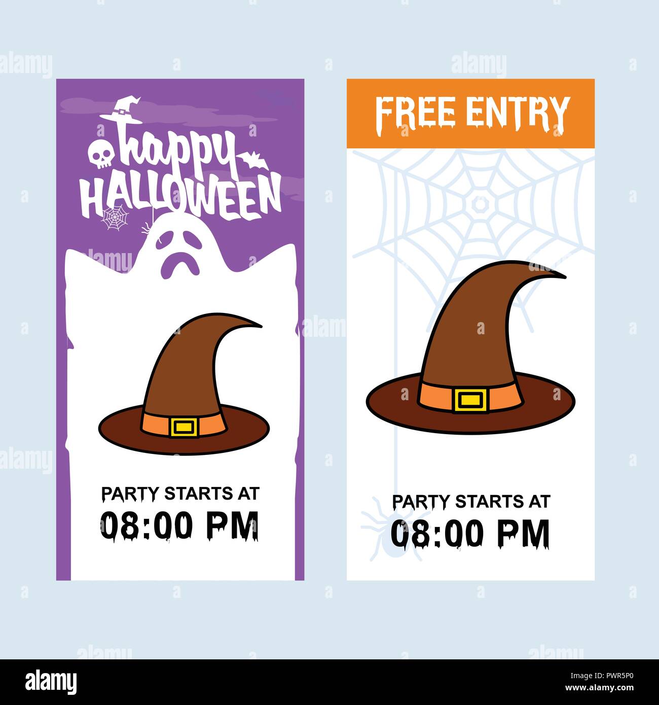 Happy Halloween invitation design with hat vector Stock Vector Image ...