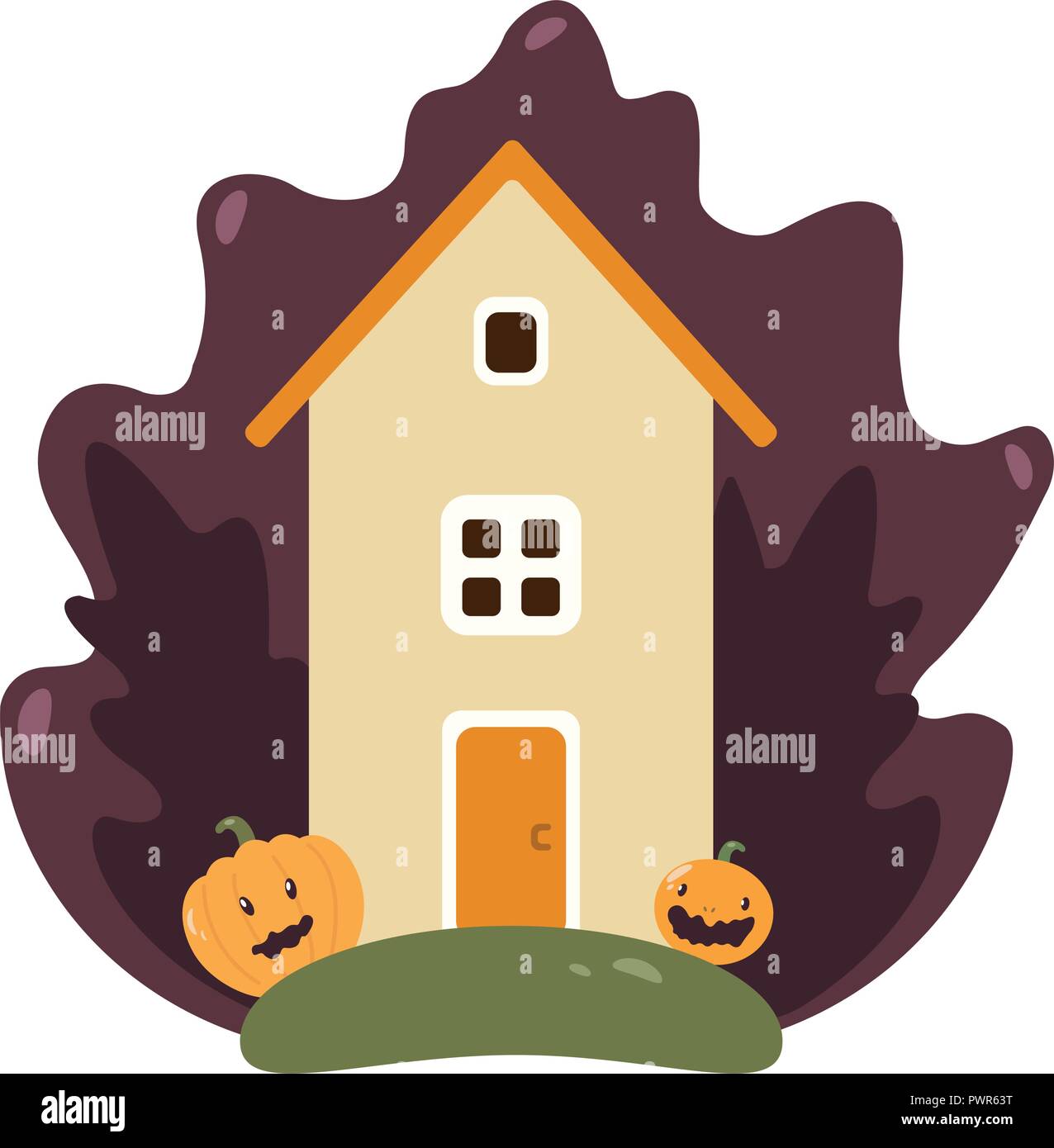 Poster, banner or background for Halloween Party night with haunted ...