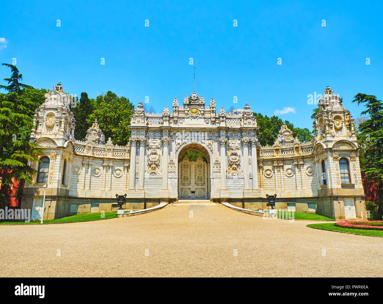 The Treasury Gate of the Dolmabahce Palace, located in the Besiktas ...