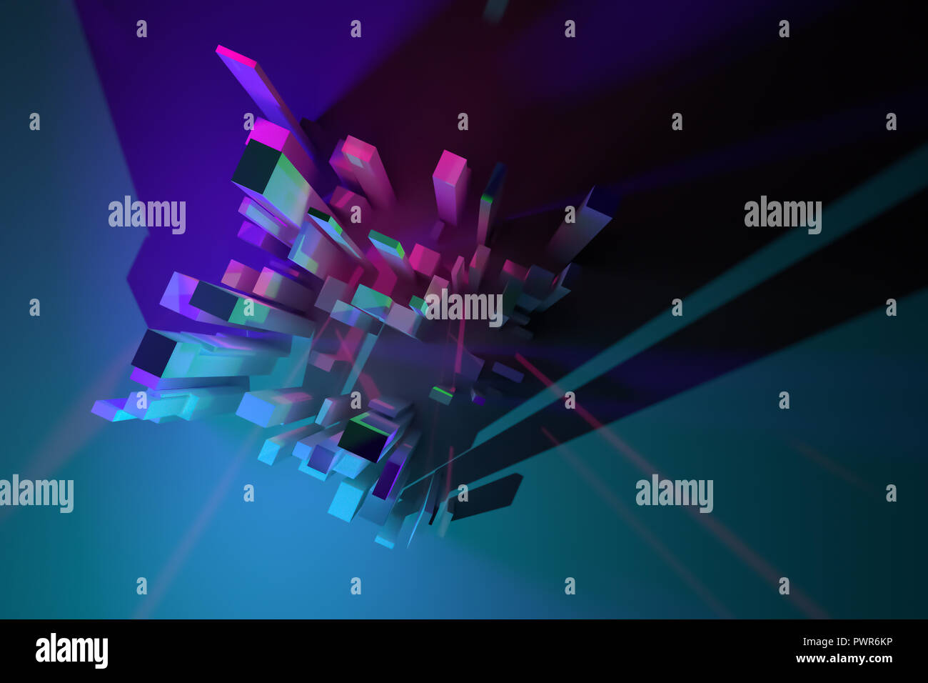 Block or shapre, pillar, colorful lighting. For web page, wallpaper ...