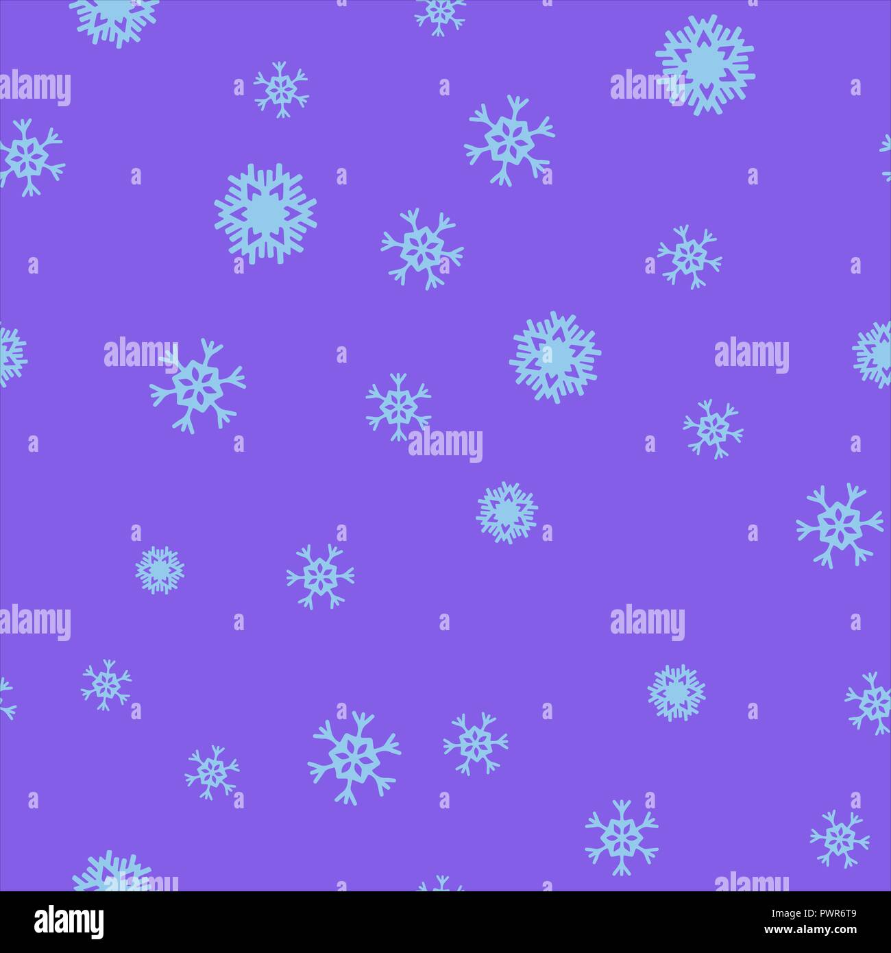 Blue snowflakes seamless pattern. Purple background. Vector ...