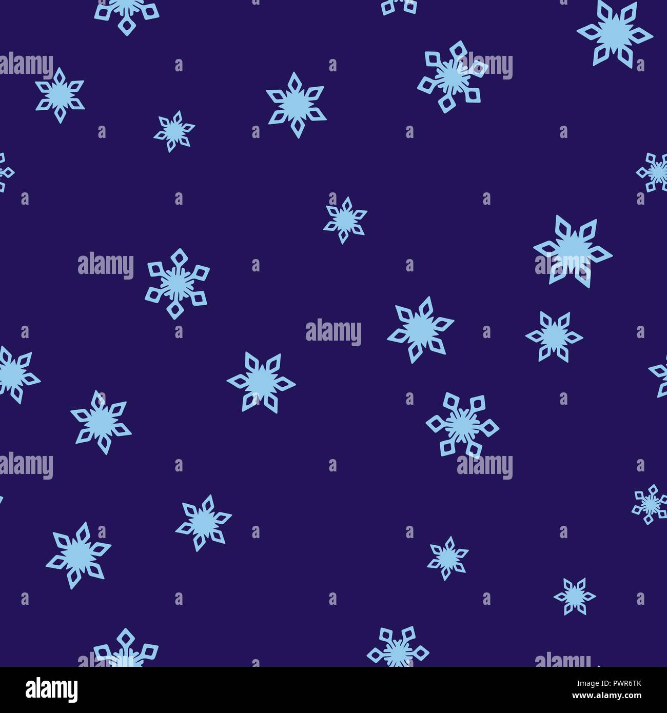 Light blue snowflakes seamless pattern. Dark blue background. Vector ...