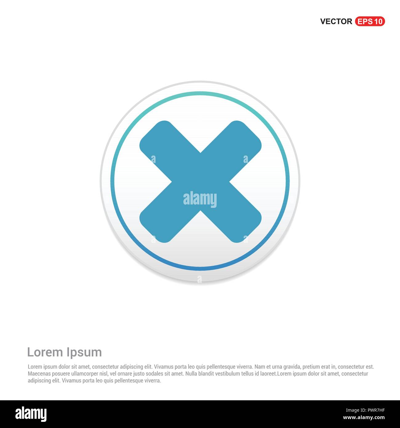 Delete cross icon - white circle button Stock Vector Image & Art - Alamy