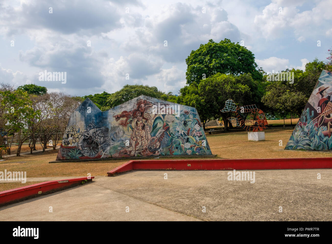 Panama City, Panama - march 2018: Park Omar, (Parque Omar) in the heart ...