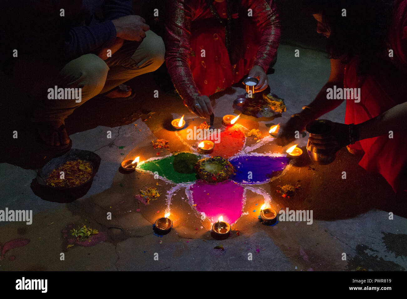 Nepal 2015 Diwali Home Private Stock Photo - Alamy