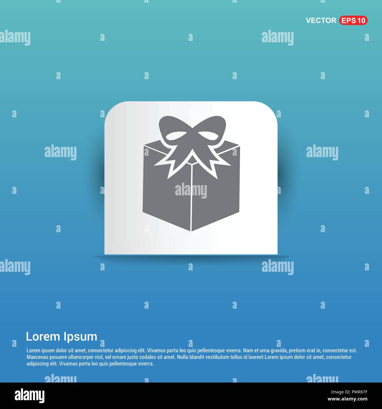 Gift Box Icon - Blue Sticker button Stock Vector Image & Art - Alamy